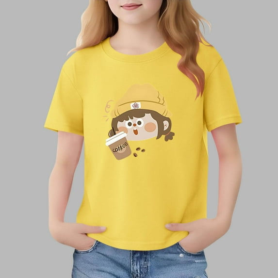 hengsof Graphic T Shirts for Kids Crew Neck Funny Animal Print Short ...