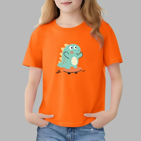 hengsof Graphic T Shirts for Kids Crew Neck Funny Animal Print Short ...