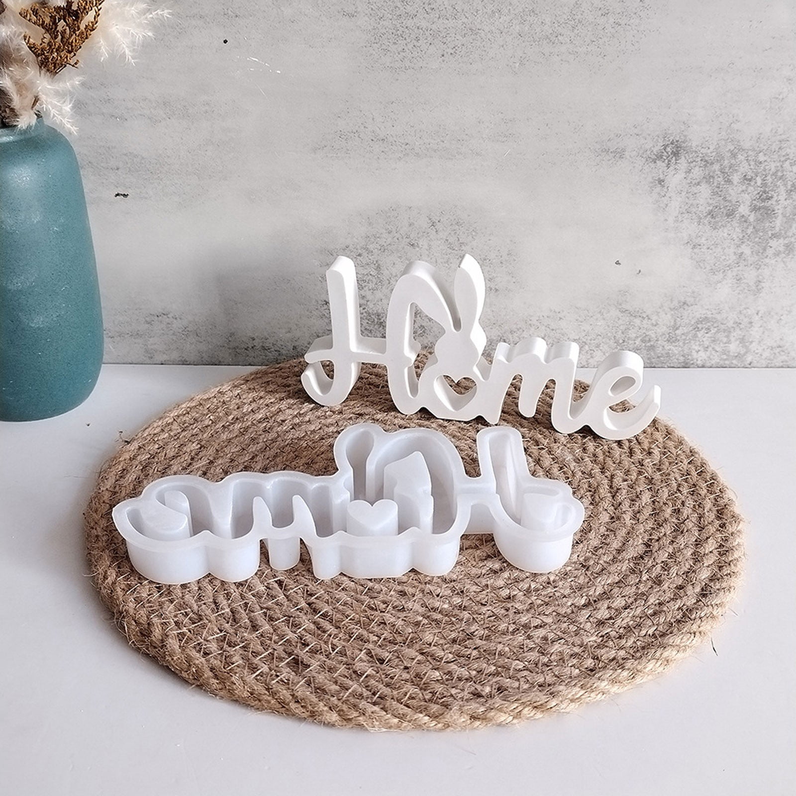 hengsof HOME Rabbit Decoration Mold English Letter Easter Gypsum Mold ...