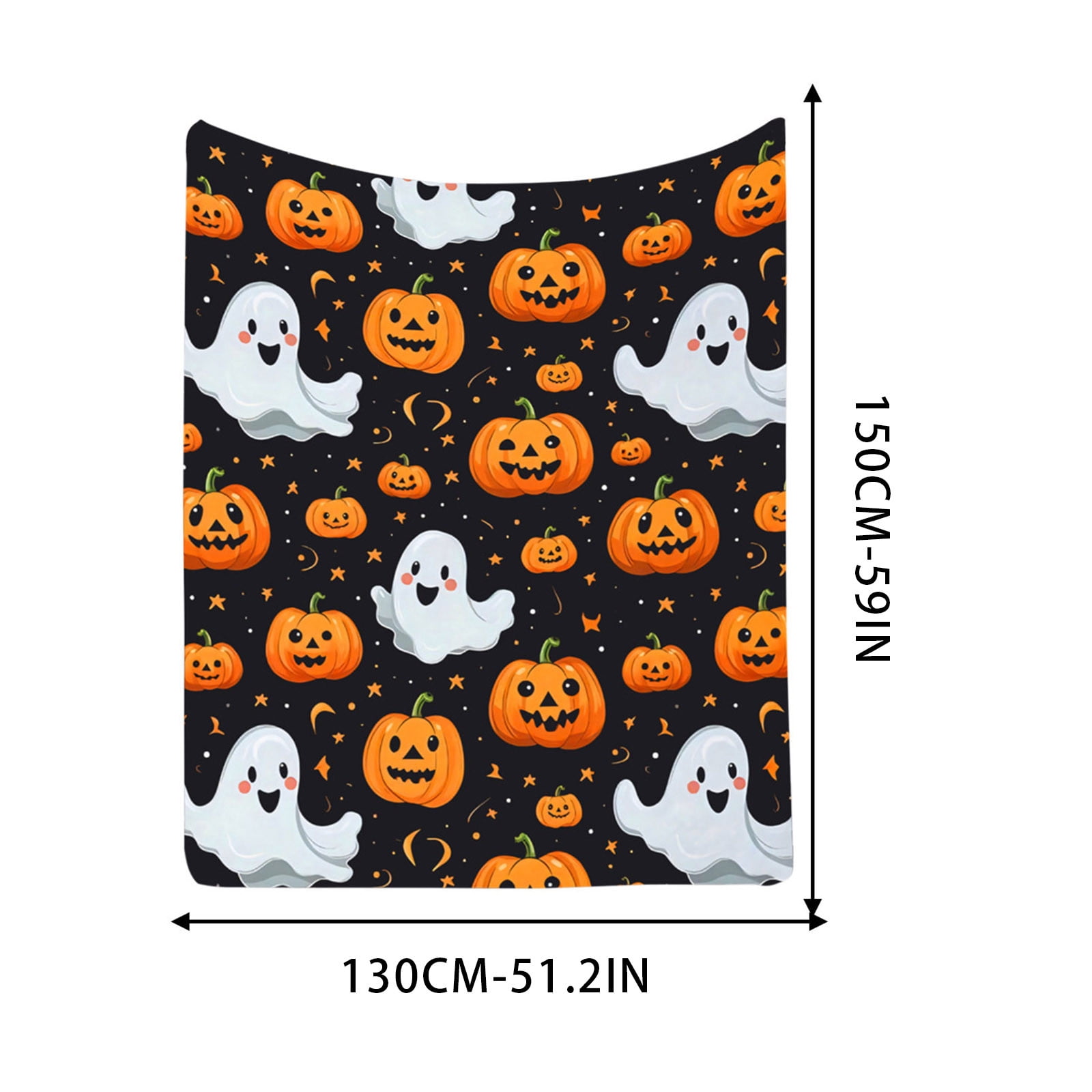 hengsof Halloween Flannel Blanket Throw, Ghost Pumpkin Skulls Baby Soft ...