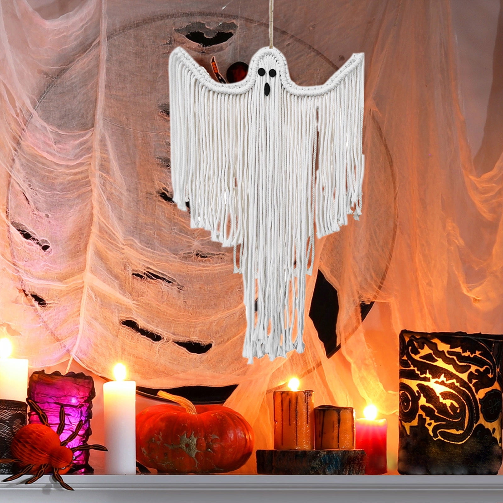 hengsof Halloween Ghost Hanging Ornaments, Small Hanging Ghosts Tree Ornaments, Farmhouse Rustic ...