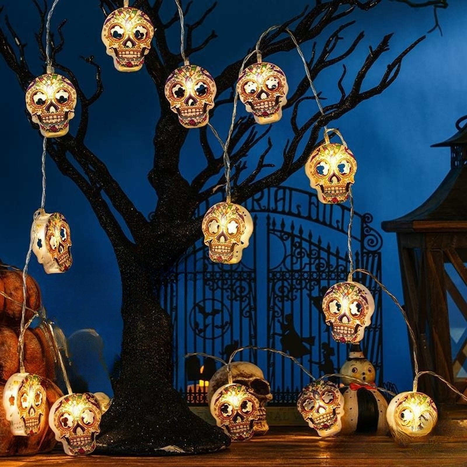 hengsof Halloween Outdoor Decoration Solar Lights, Waterproof Ghost ...