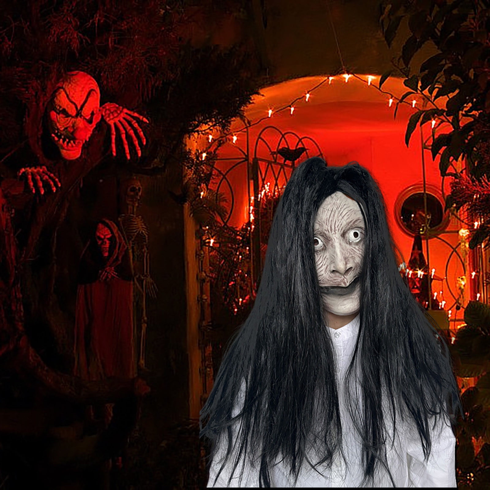 hengsof Halloween Room Escape Haunted House Script Kill Bar Makeup Mask ...
