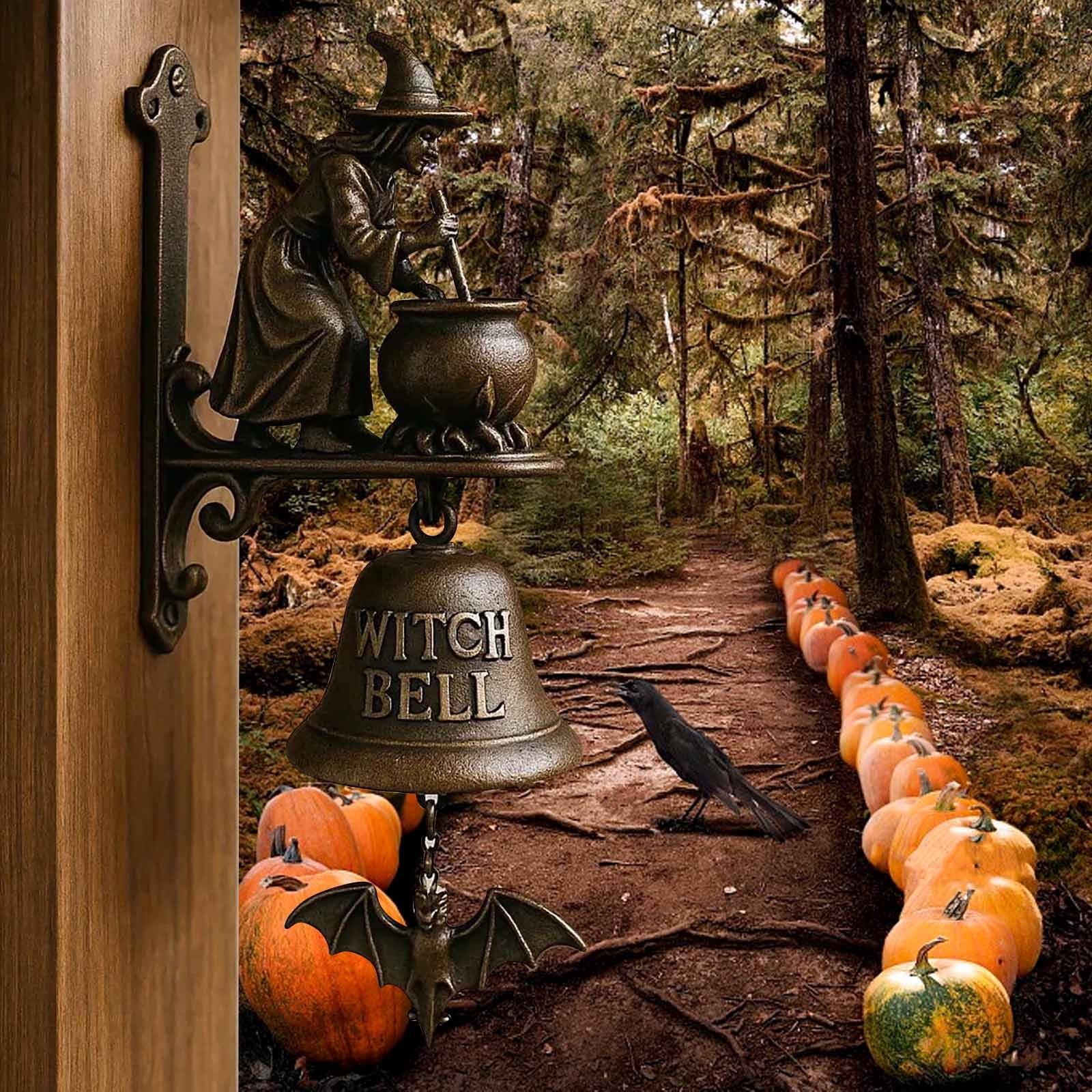hengsof Halloween Witch Doorbell, Haunted House Doorbell, Scary Spooky ...