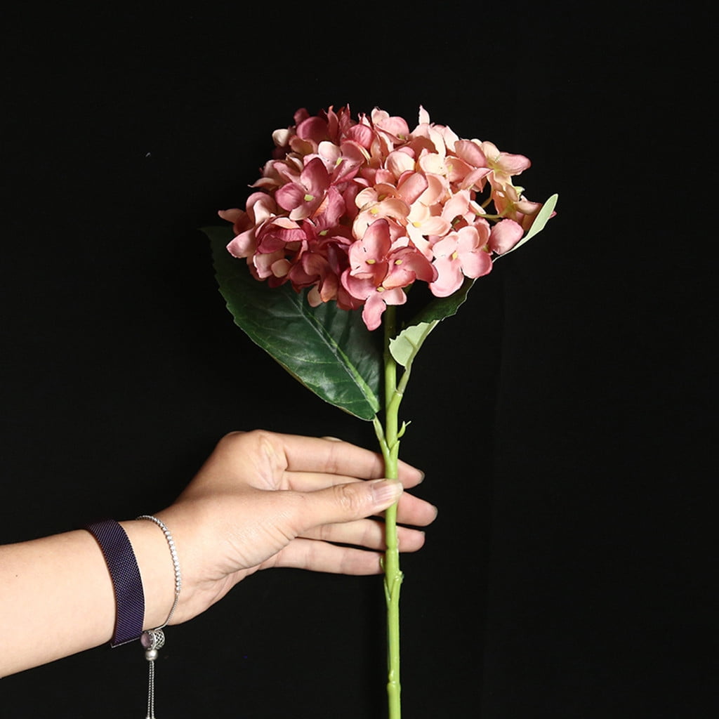 hengsof Hydrangea Artificial Flowers, Champagne Faux Hydrangea Flowers ...