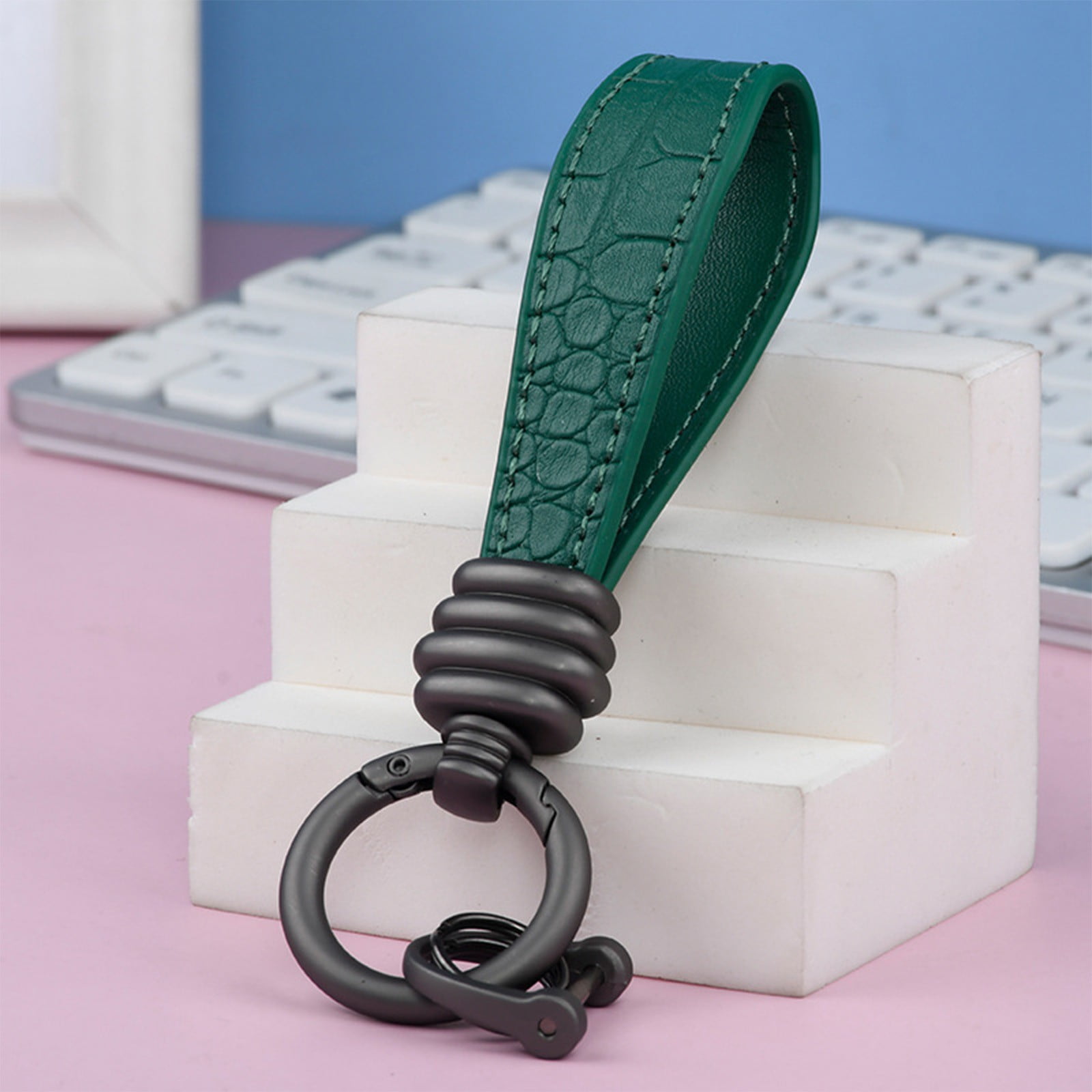 hengsof Leather Car Key Fob Keychain, Non-metallic Car Key Rope Lanyard ...