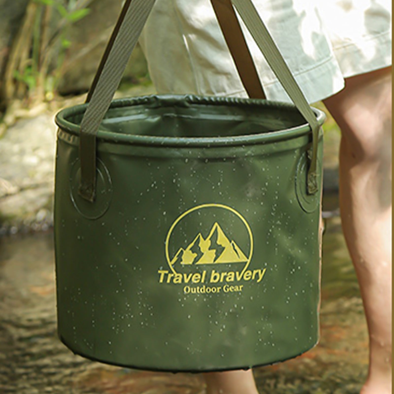 hengsof Lightweight 5-Gallon Folding Camping Bucket – 20L Collapsible ...
