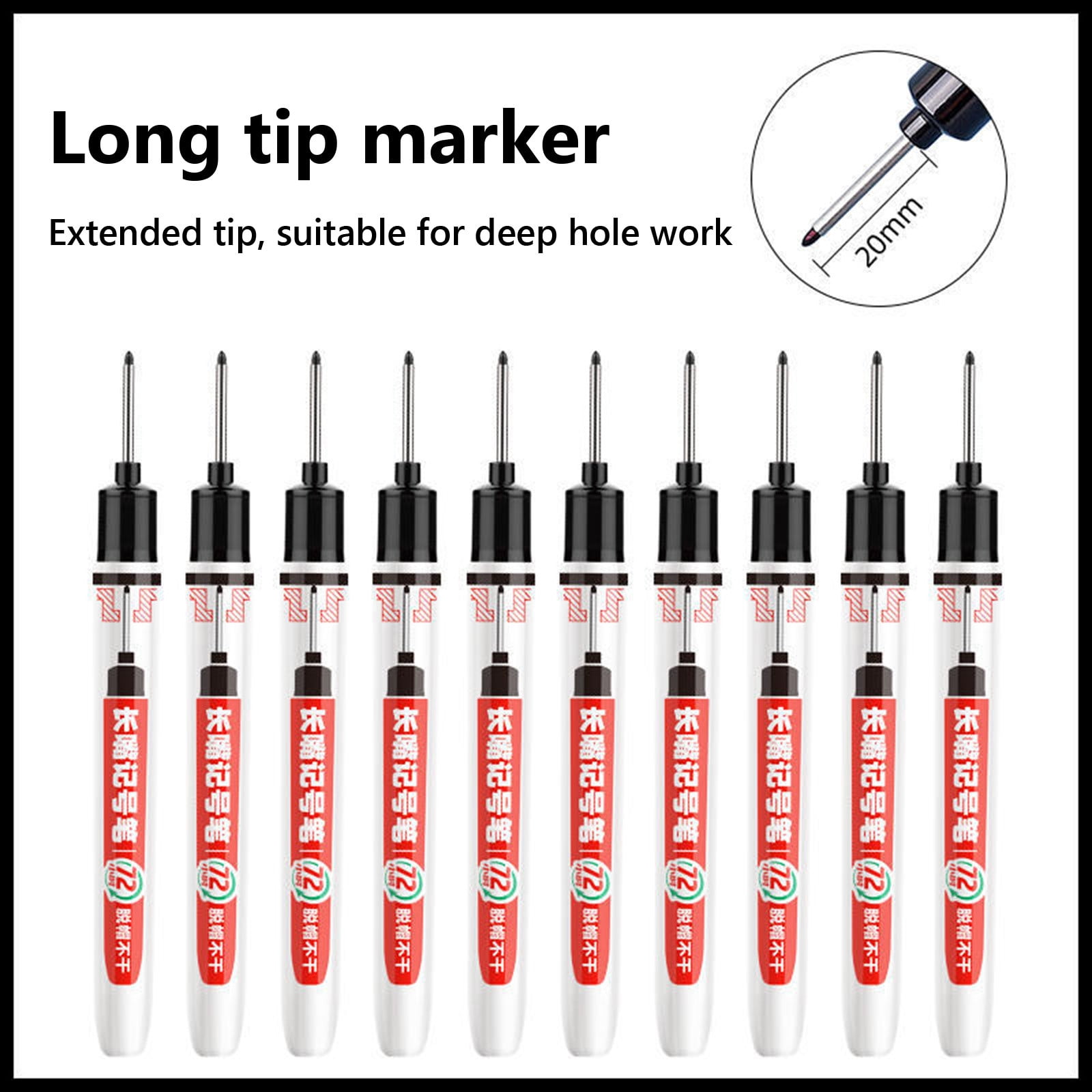 hengsof Long Head Deep Hole Marker, 2024 Upgrade Permanent Markers ...