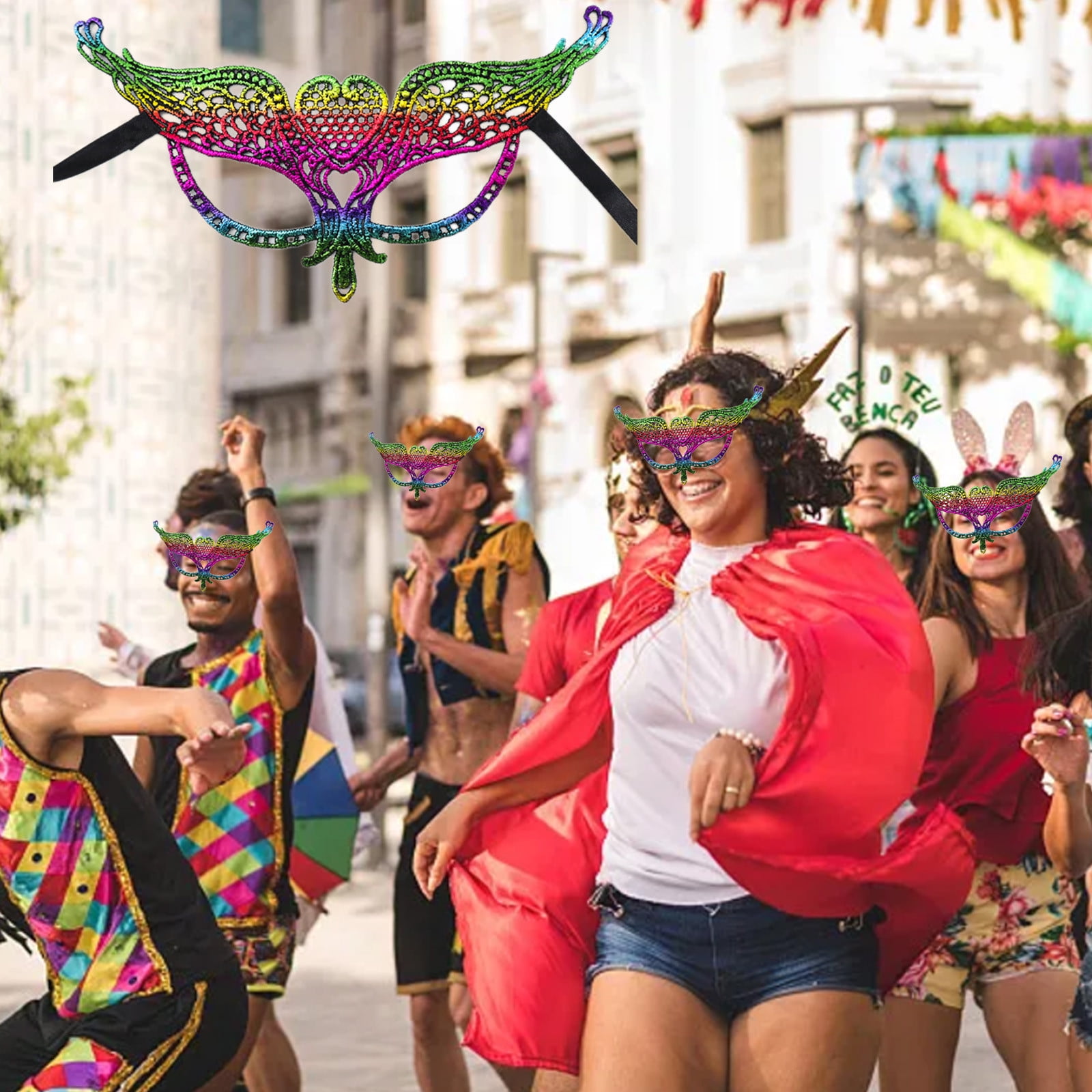 hengsof Mardi Gras Scratch Masks Gift Set Carnival Prom Art Craft Kit ...