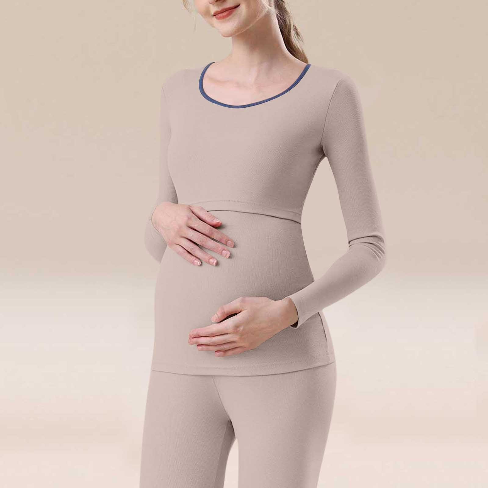 hengsof Maternity Shirt Long Sleeve Basic Top Ruch Sides Bodycon Tshirt ...