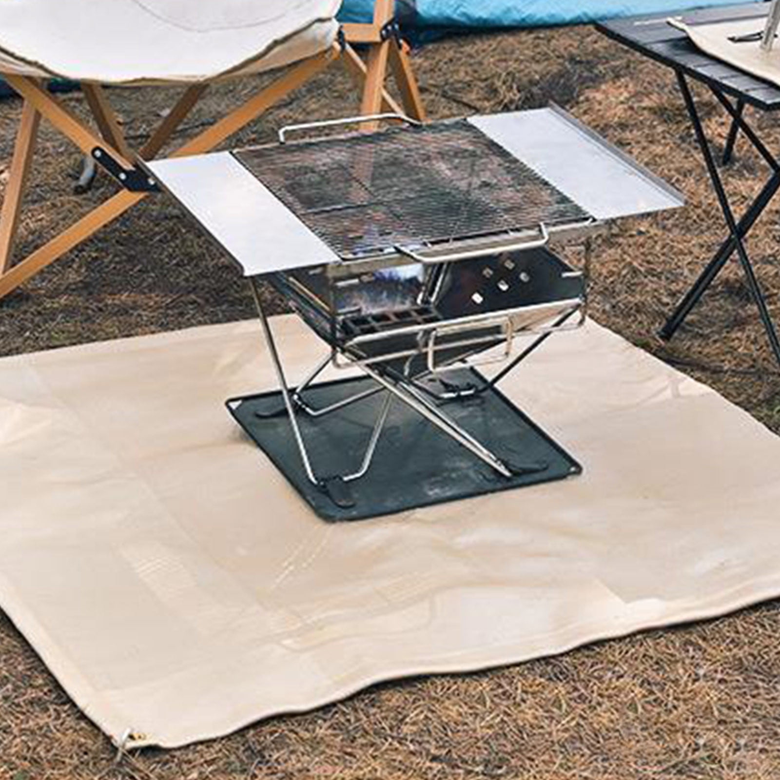 hengsof Outdoor Fireproof Mat Camping Barbecue Mat High Temperature ...