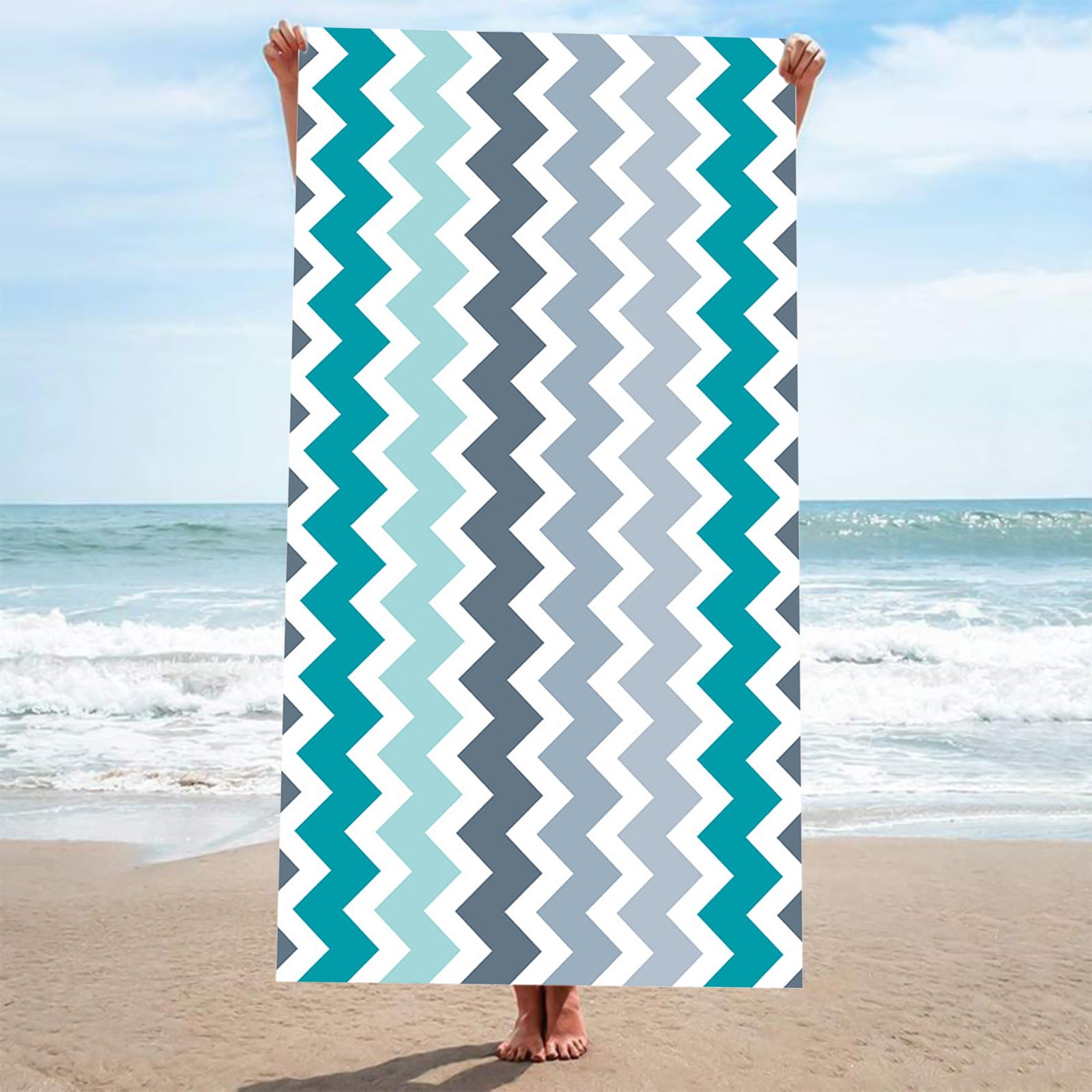 hengsof Oversized Beach Towel Bulk Microfiber Beach Towels for Adults ...