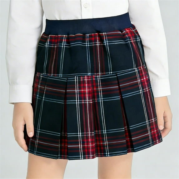 hengsof Plaid School Skirt for Girls, Pleated Mini Skirt for Uniform ...