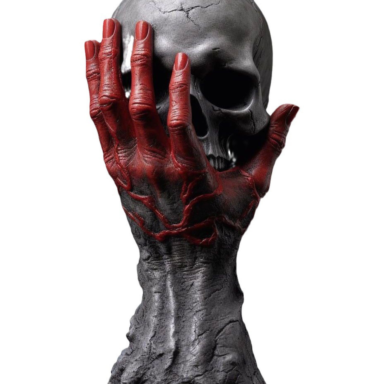 hengsof Raging Hand Small Skull Resin Statue Skull Head Sculptures Home ...