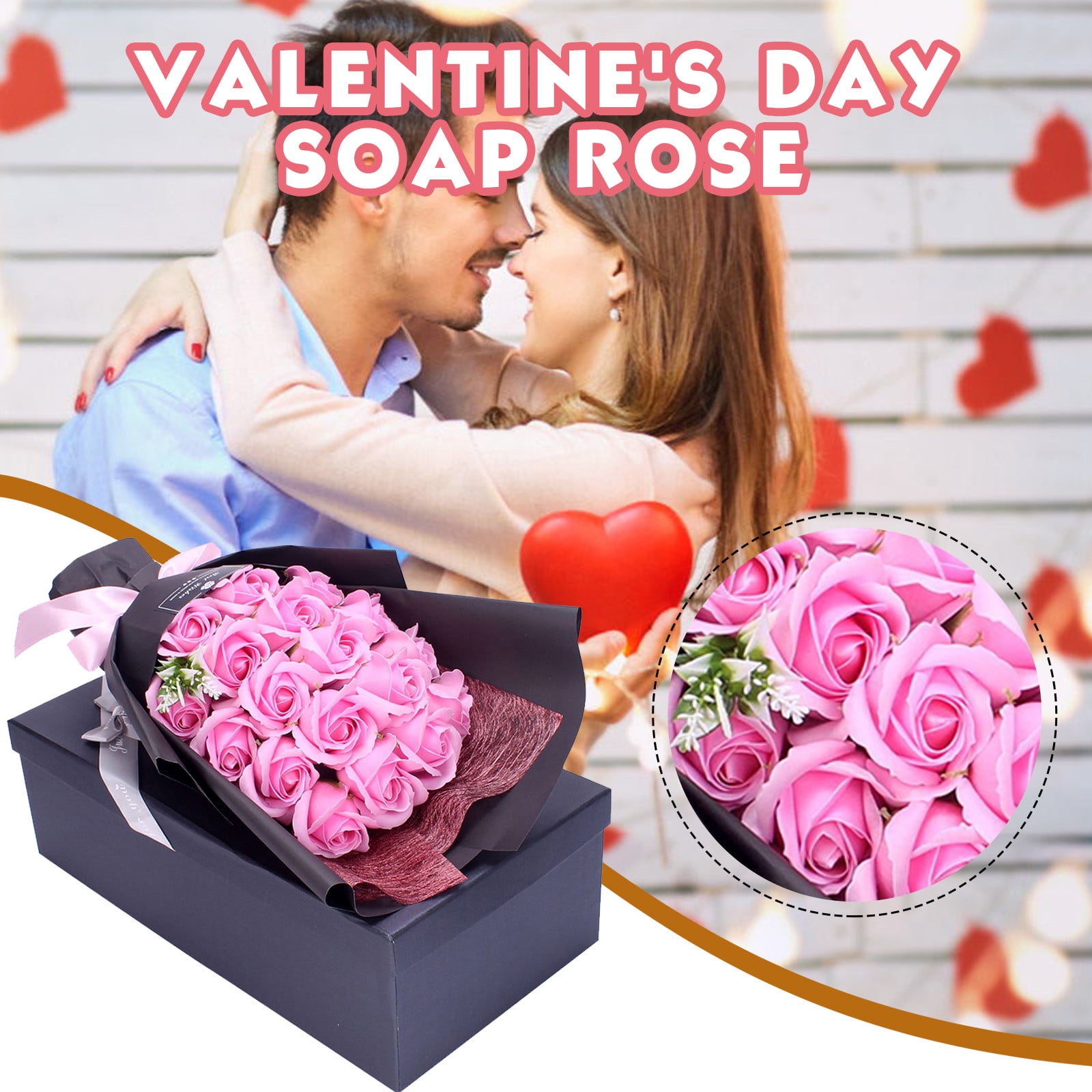 hengsof Soap Flower Roses Bouquet Artificial Forever Flowers Rose Gifts ...