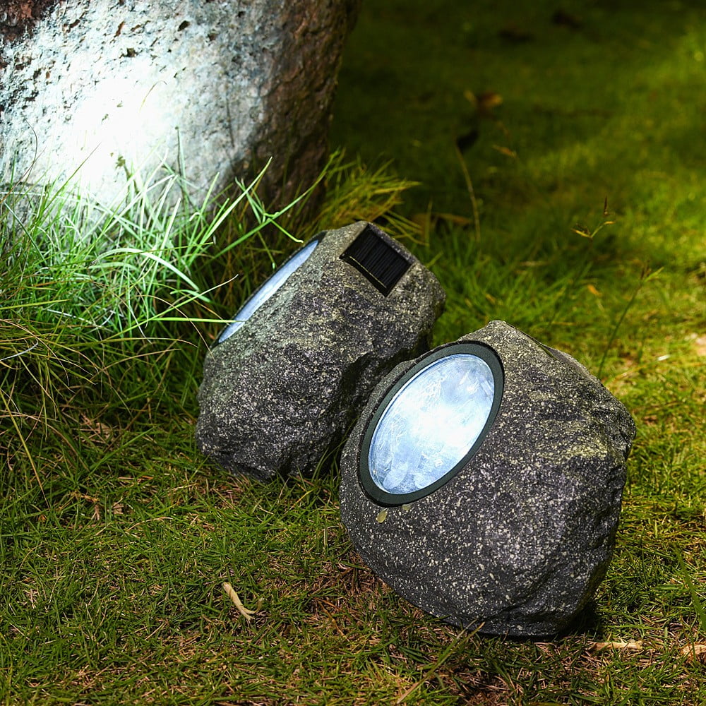 hengsof Solar Garden Rock Lights Outdoor Decorative, 10 LED Waterproof ...
