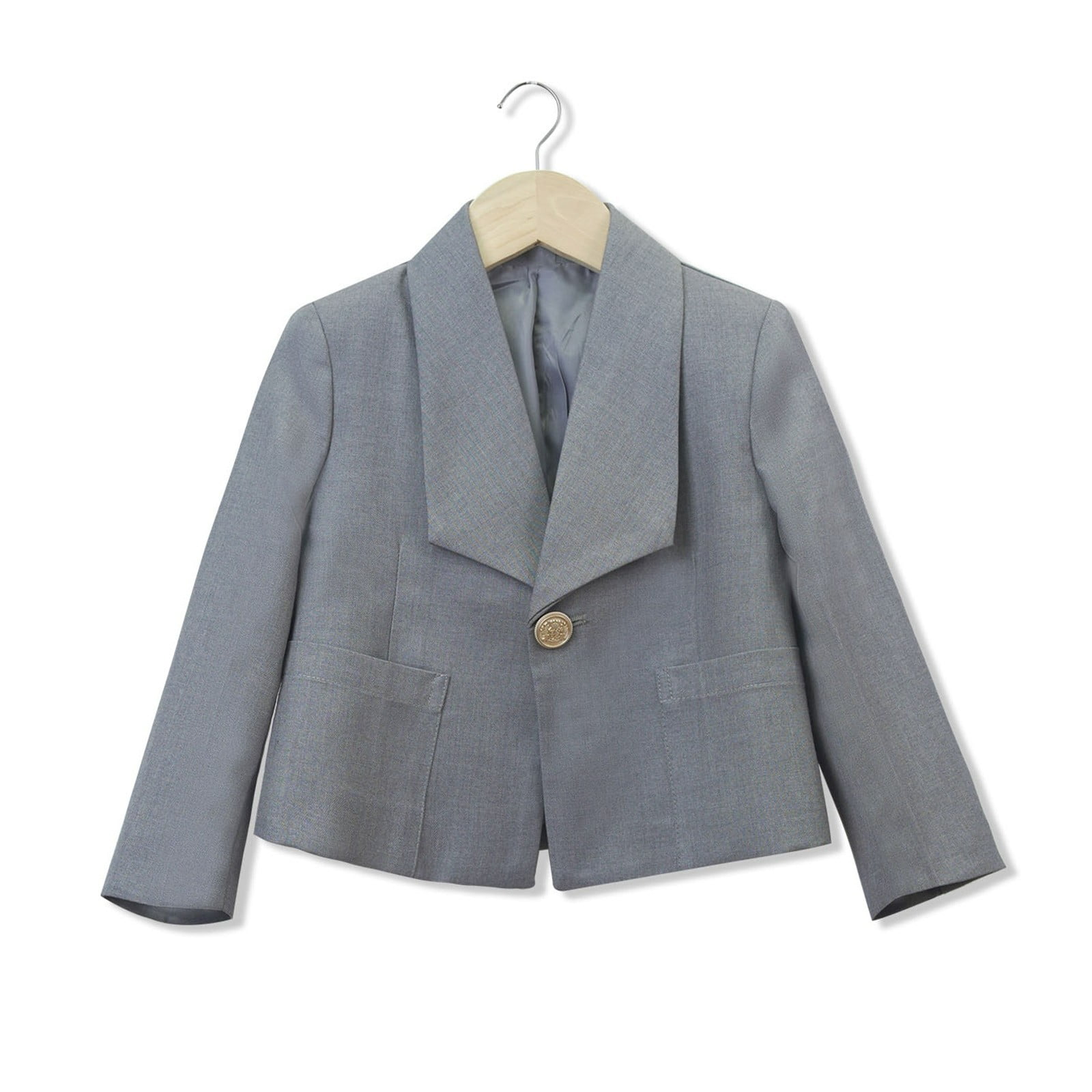 hengsof Solid Collared Blazer for School Dress Code, Kids Formal Wear ...