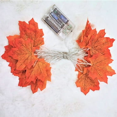 2 Pack Thanksgiving Maple Leaf String Lights, Total 10FT 20 LED Battery ...