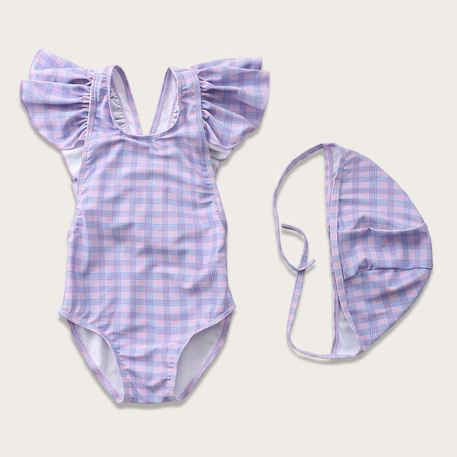 hengsof Toddler Baby Girl Cross Back Swimsuit One Piece Flounce ...