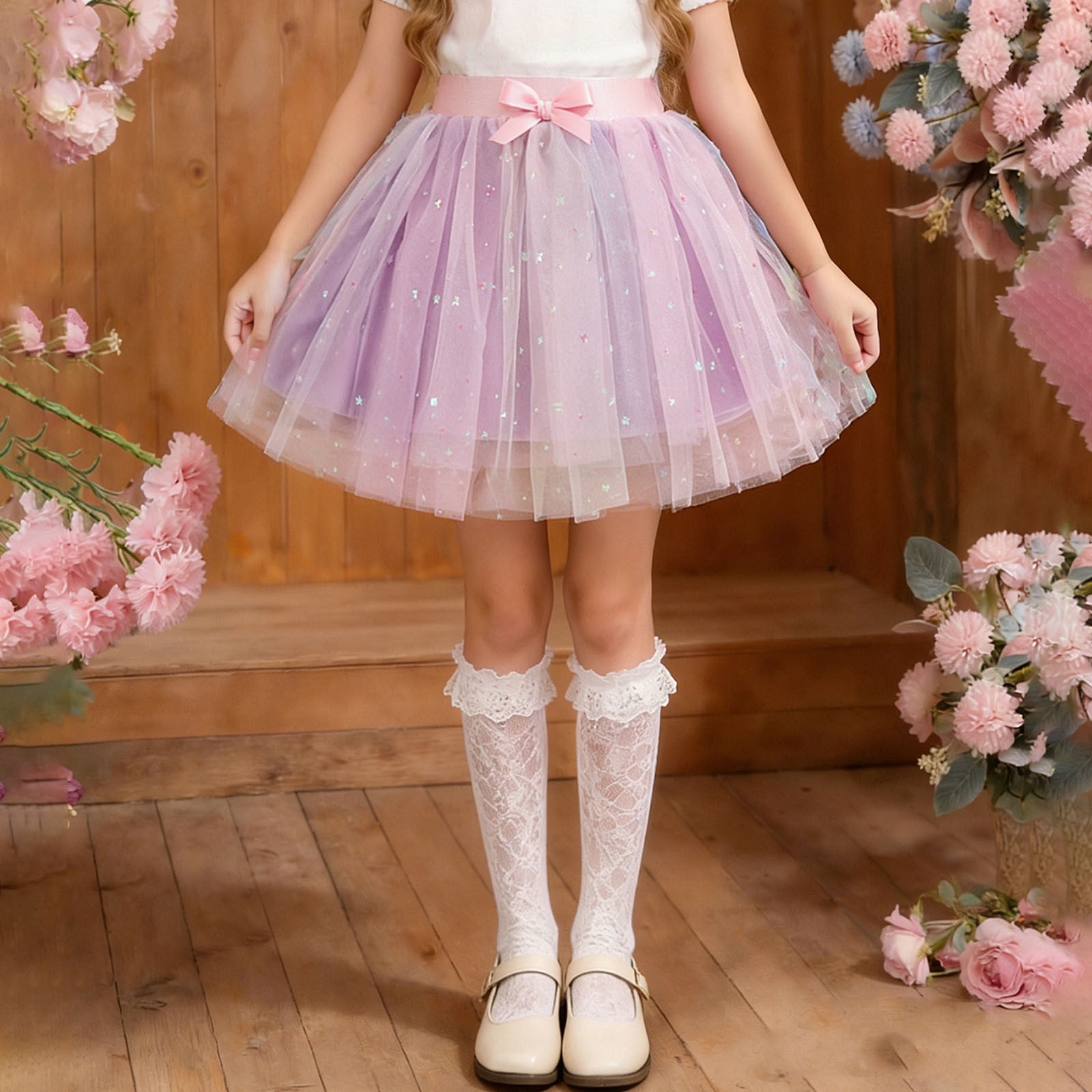 hengsof Toddler Girls Mesh Tulle Tutu Skirts Princess Birthday Party ...