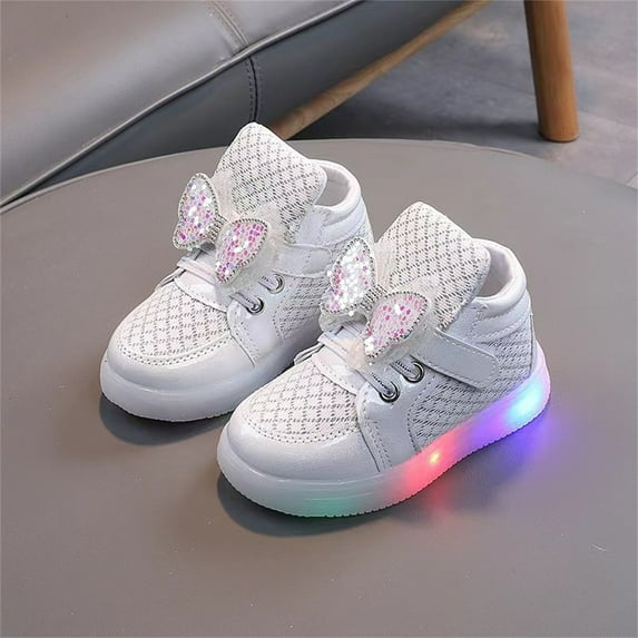hengsof Toddler Glitter Shoes Girl's Flashing Sneakers with Cute ...