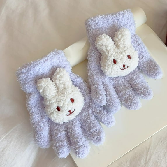 hengsof Winter Gloves Kids Full Finger Girls Toddler Gloves Cute ...