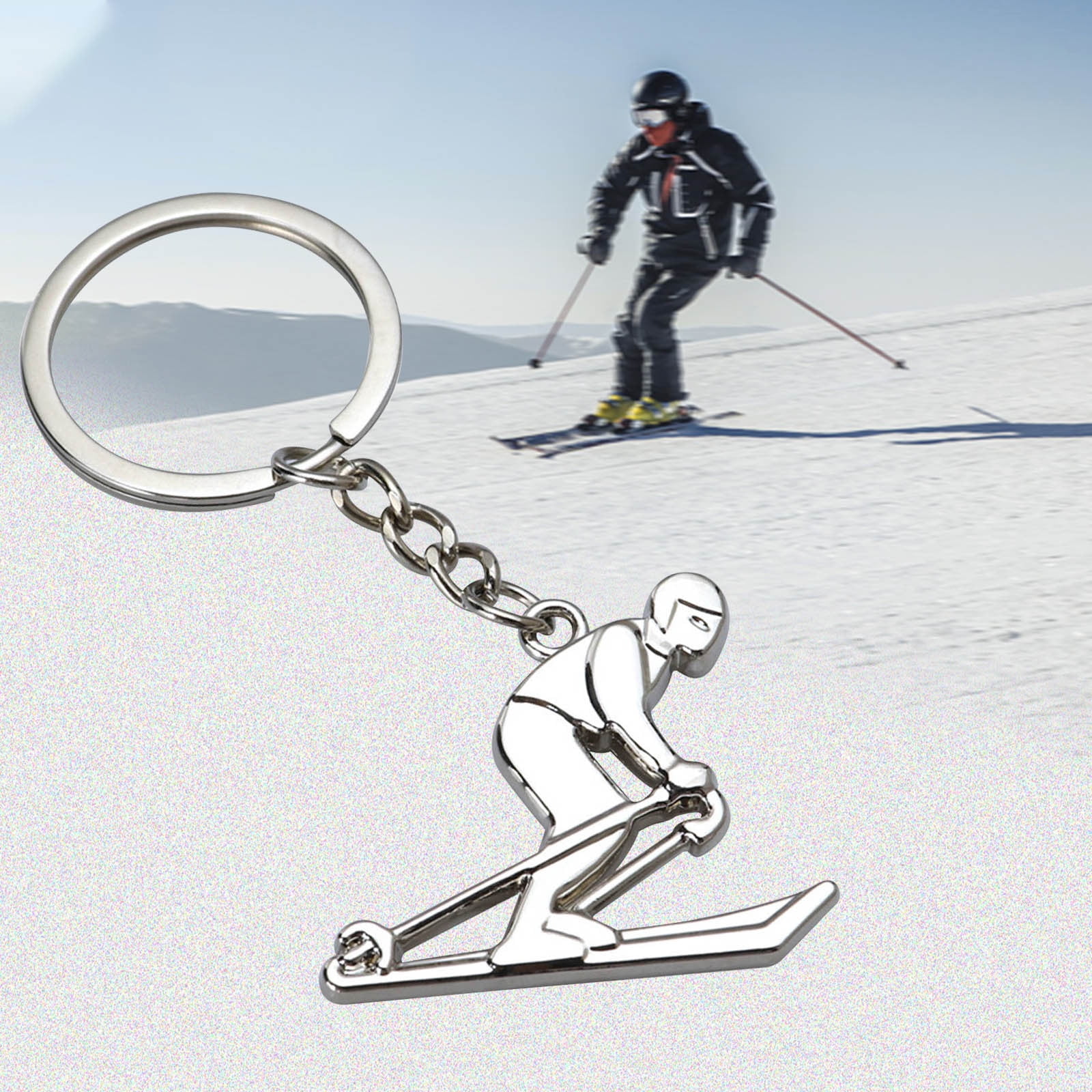 hengsof Winter Sports Ski Keychain, Ski Bear Snowboard Theme Key Ring ...