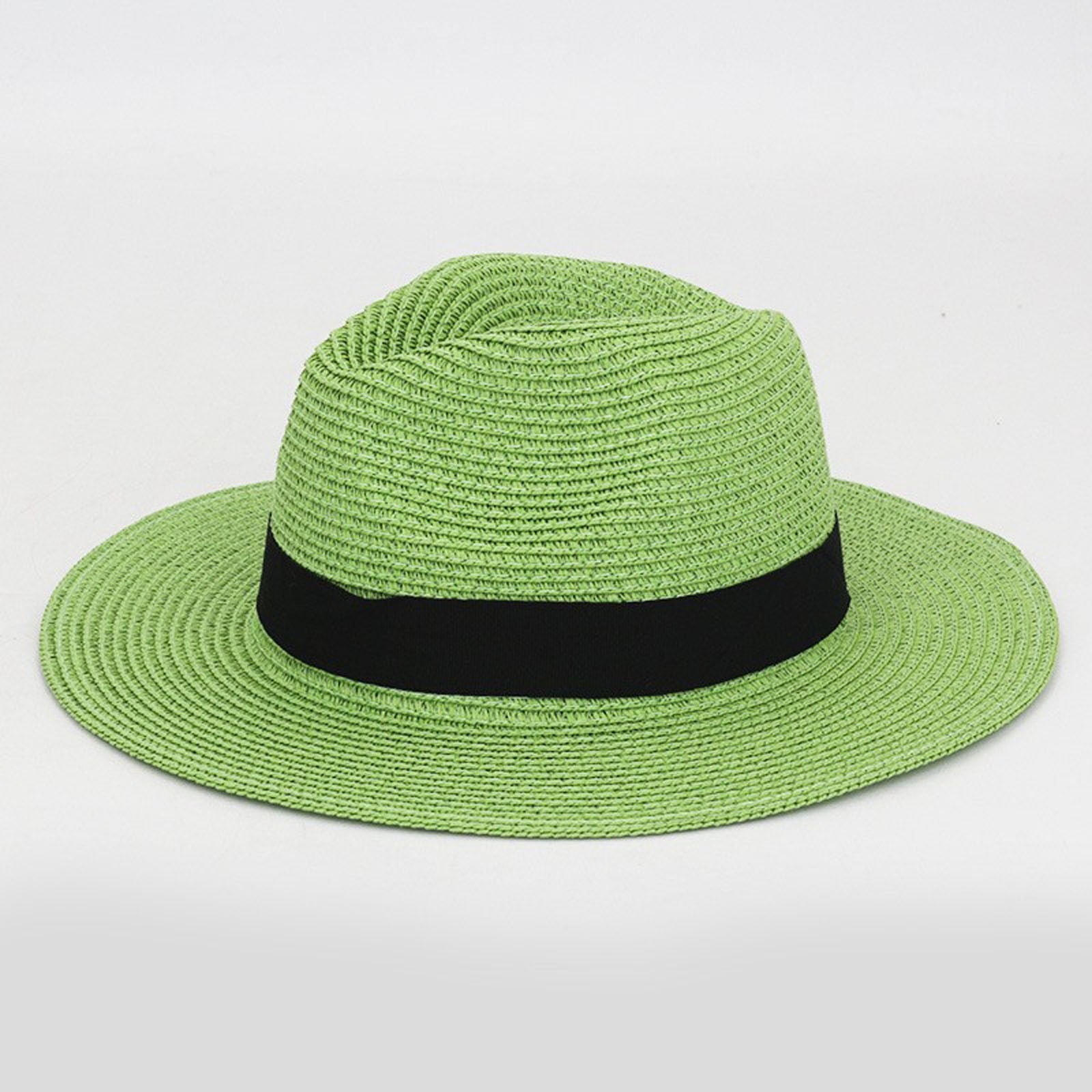 hengsof Womens Mens Stylish Wide Brim Straw Hat Summer Beach Sun Hat ...