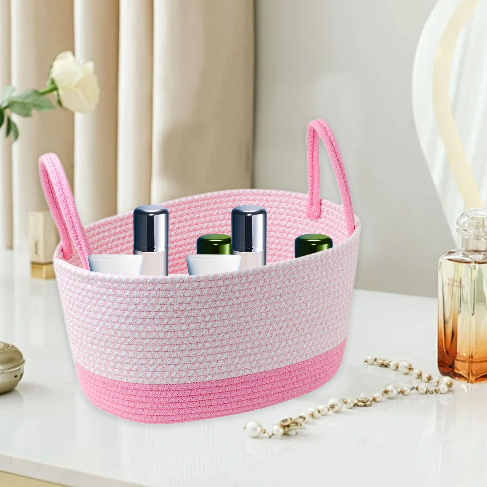 hengsof Woven Storage Basket with Lid Cute Cartoon Basket Toy ...