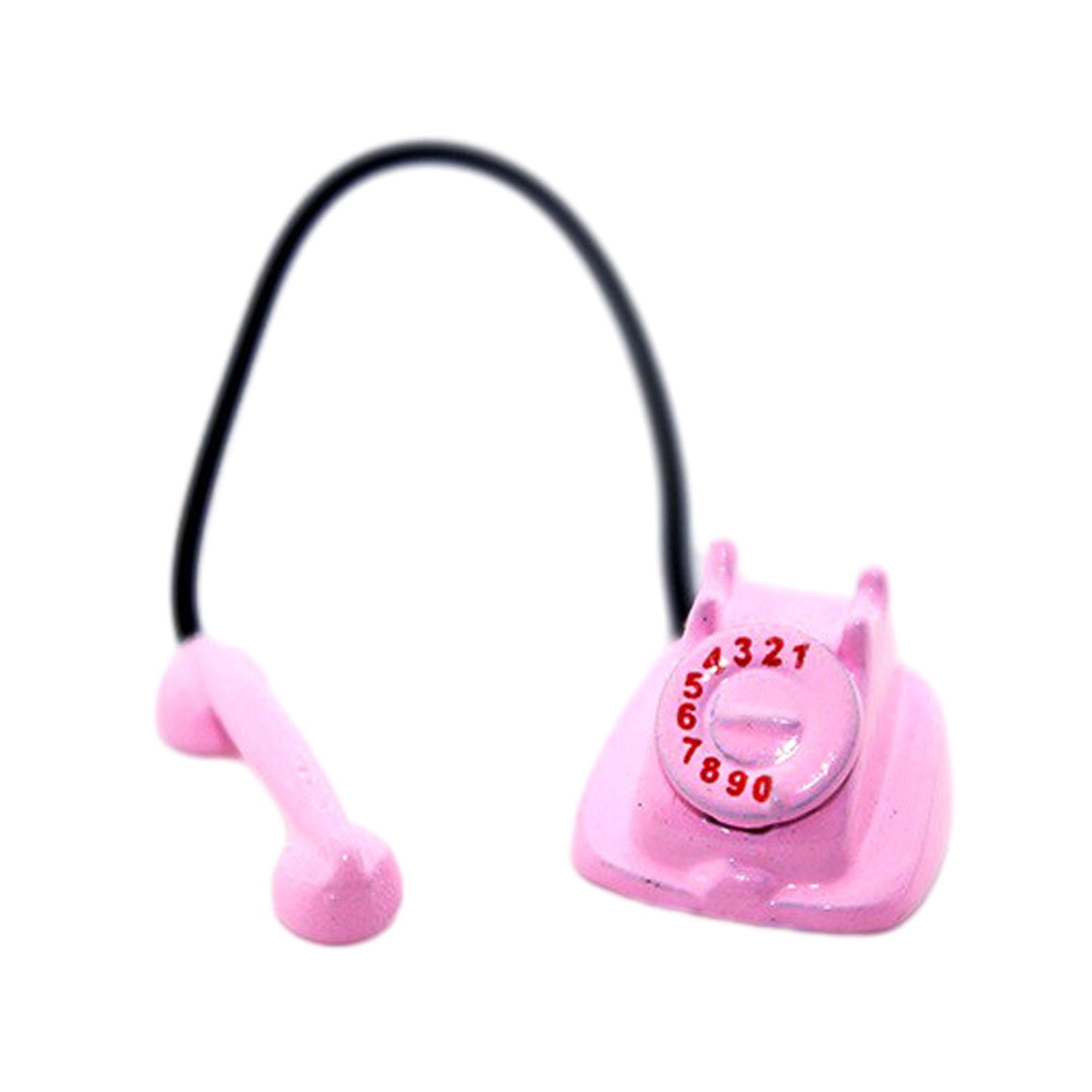 hengtong 1/12 Dollhouse Retro Rotary Telephone Model Children Pretend ...