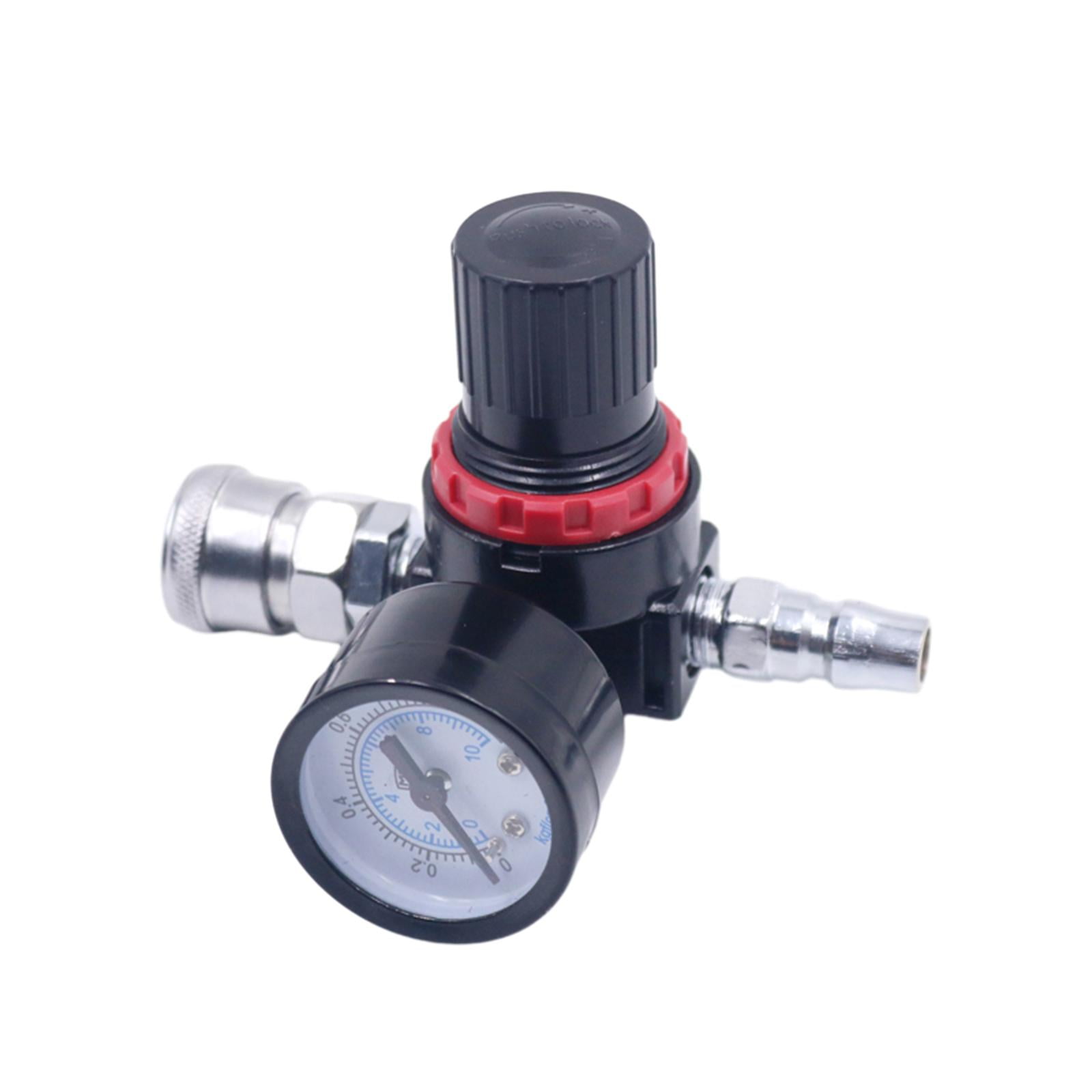 hengtong 1/4[ Paint Air Pressure Regulator with Gauge Sturdy with Quick ...