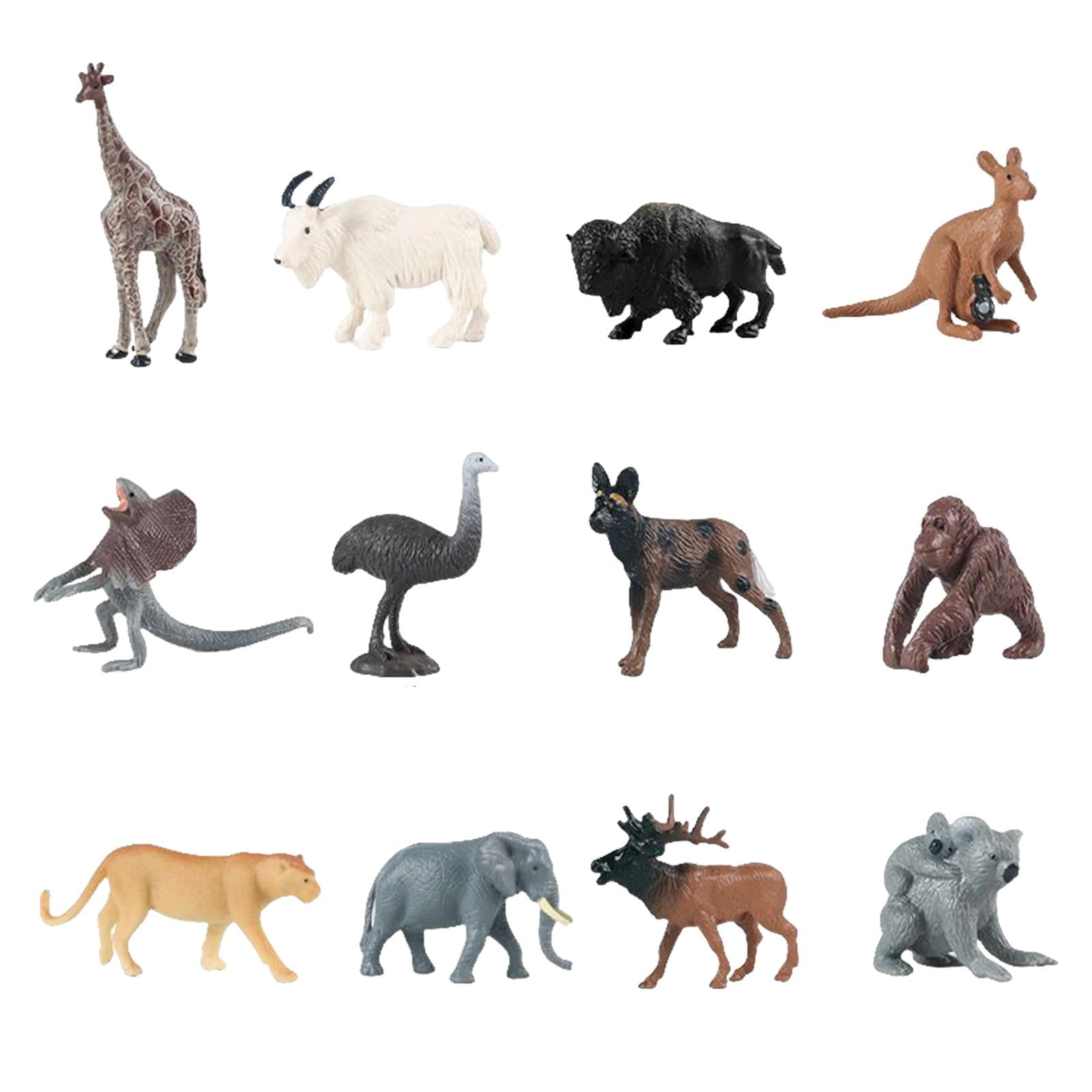 hengtong 12Pcs Animal Figures Miniature Jungle Animals for School ...