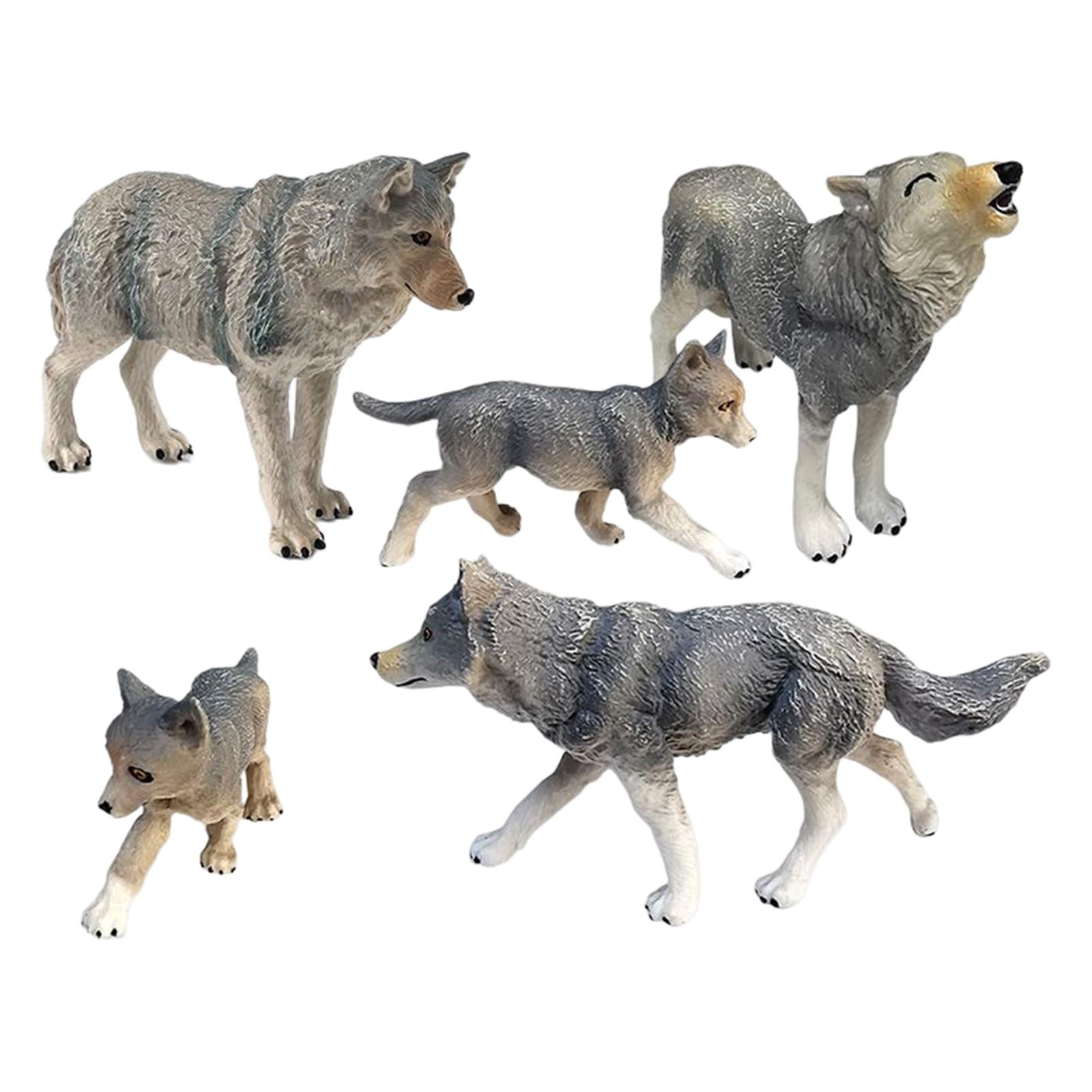 hengtong 1Set Wolf Animal Model, Action Wolves Life Statue Figures for ...