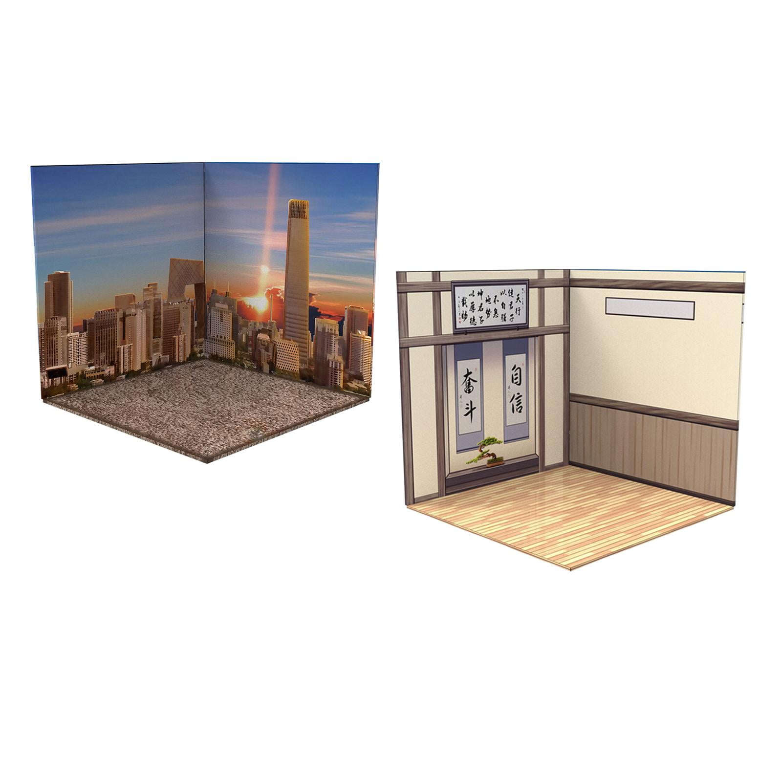 hengtong 2 Pieces 1:12 Scale Action Figures Display Backdrop Diorama ...
