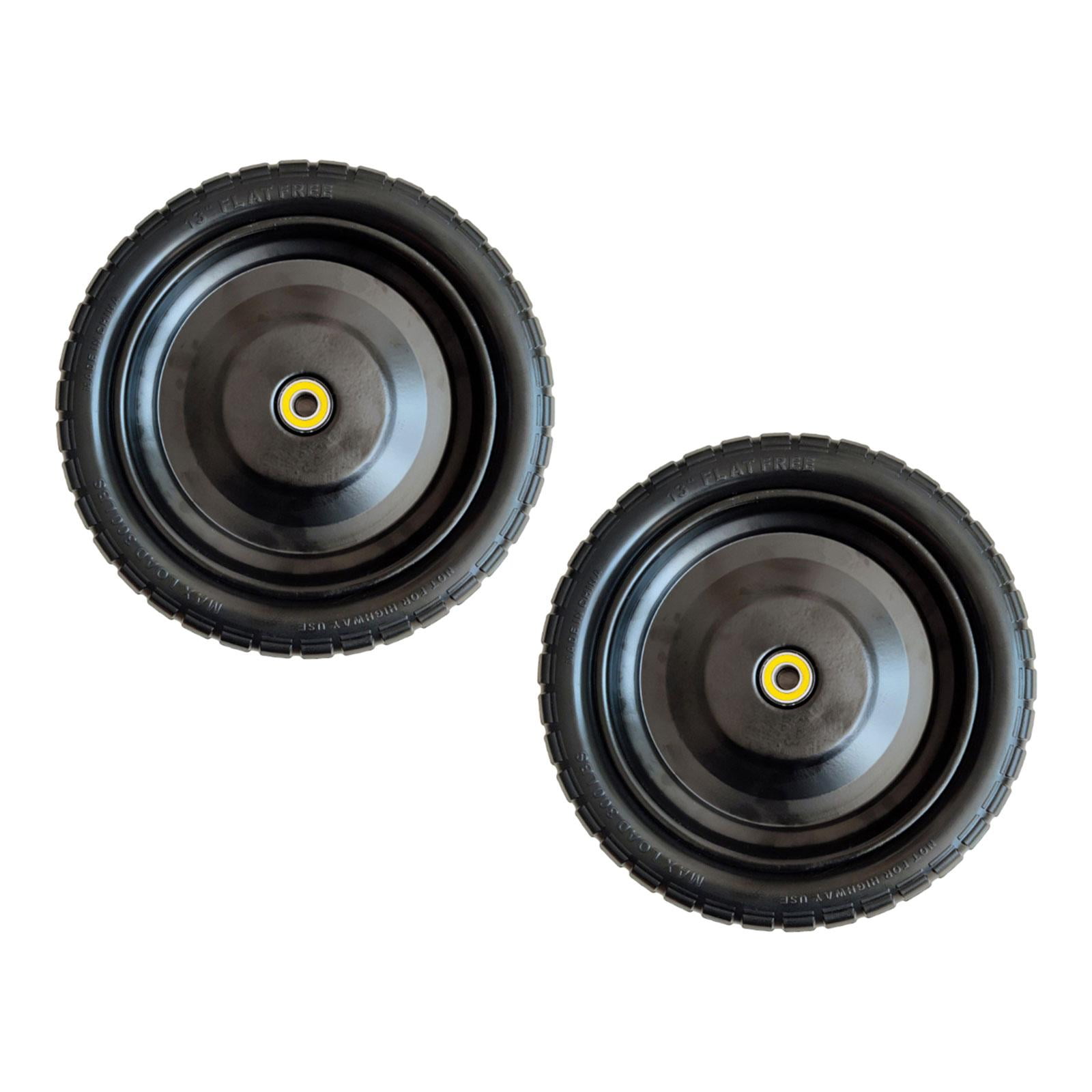 hengtong 2 Pieces 13" Flat Wheels Carts Wheels Solid Tires and Wheels ...