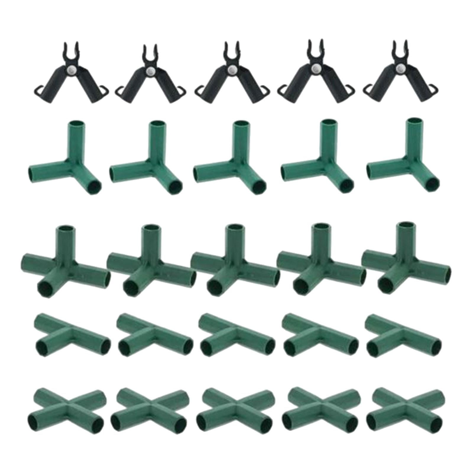 hengtong 20 Pieces Gardening Frame Joints Pole Connector 5 Types Stable ...