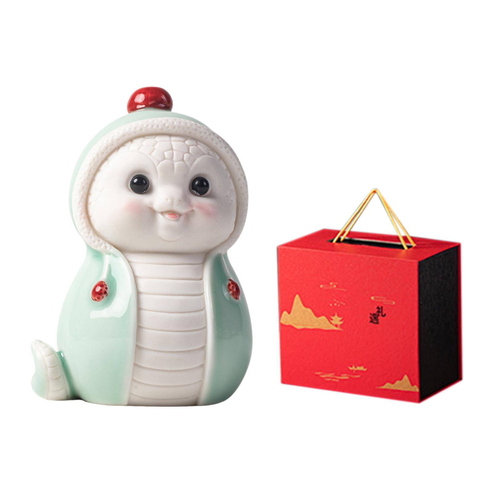 hengtong 2025 Spring Festival Ceramic Snake Statue Cute for Bookshelf ...
