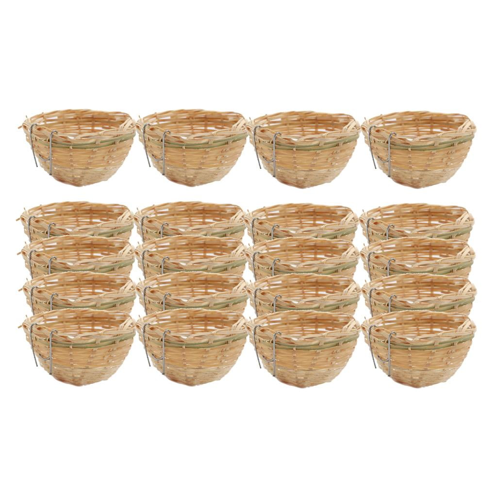 hengtong 20x Round Canary Nest Pan Bamboo Birds Hatching Breeding Cave ...