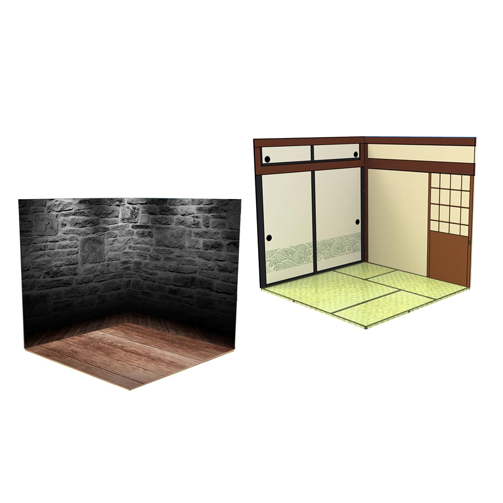 hengtong 2pcs 1:12 Backdrop Display Case Diorama Layout Organizer for ...