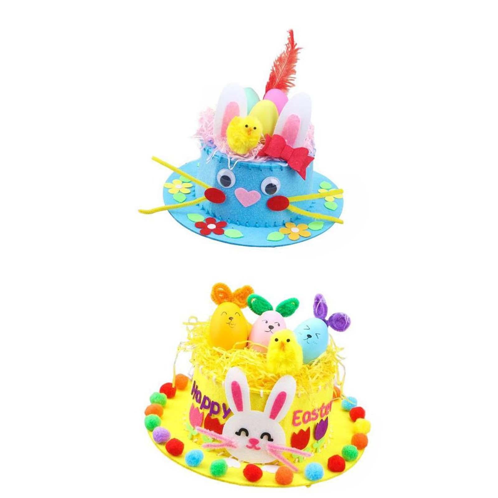 hengtong 2x Children DIY Easter Hat Crafts Decorations Party Favors ...
