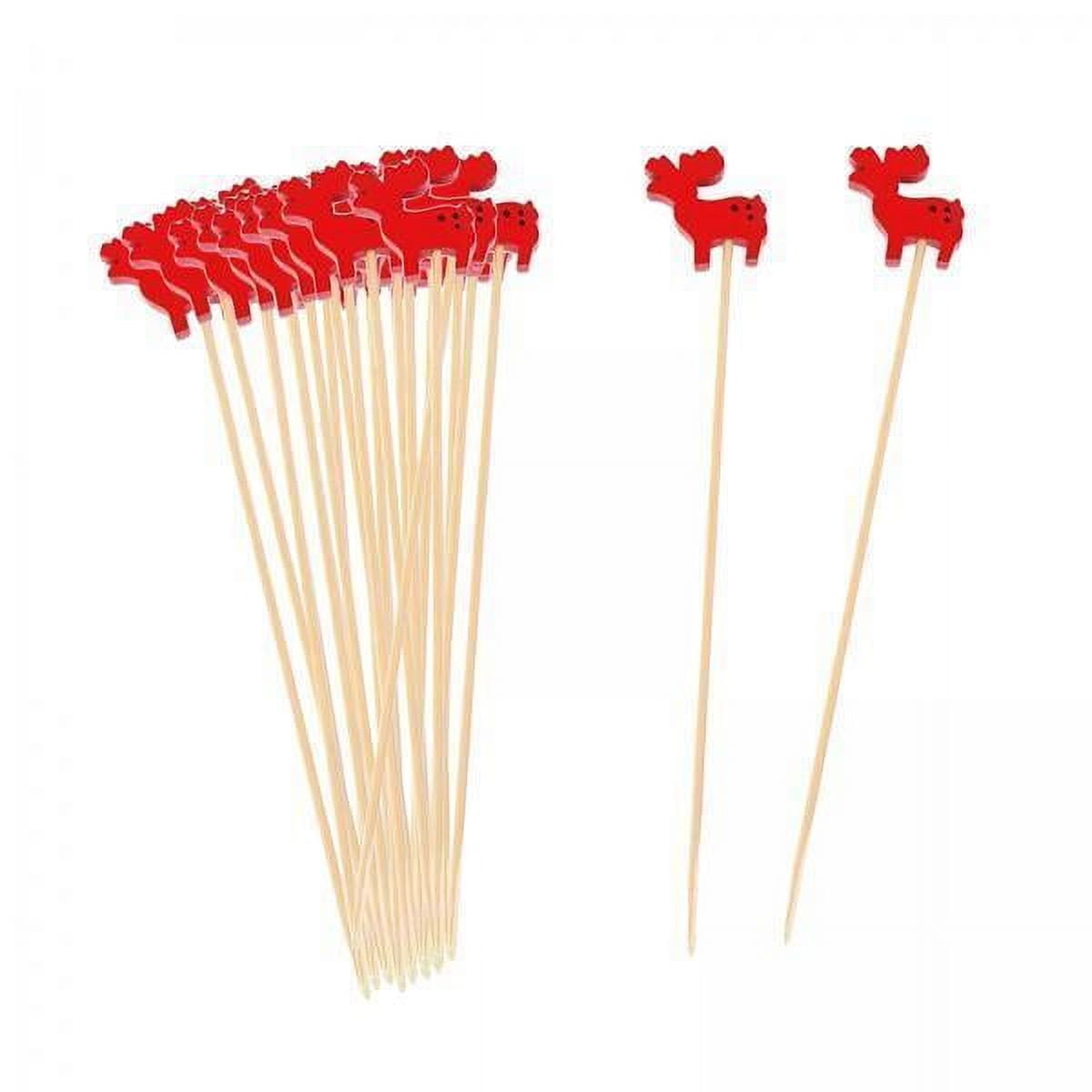 hengtong 2xWooden Appetizer Picks Party Supplies 12cm Fruit Picks for ...