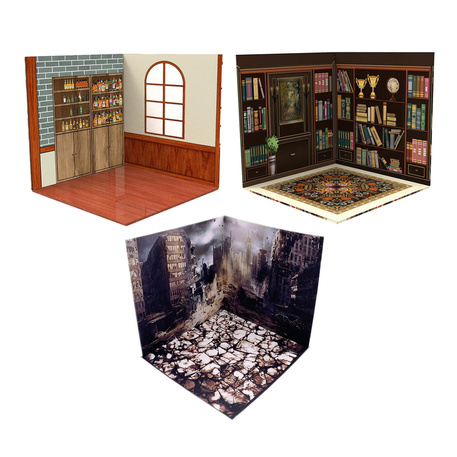 hengtong 3pcs 1/12 Scale Action Figures Backdrop Collection Diorama ...