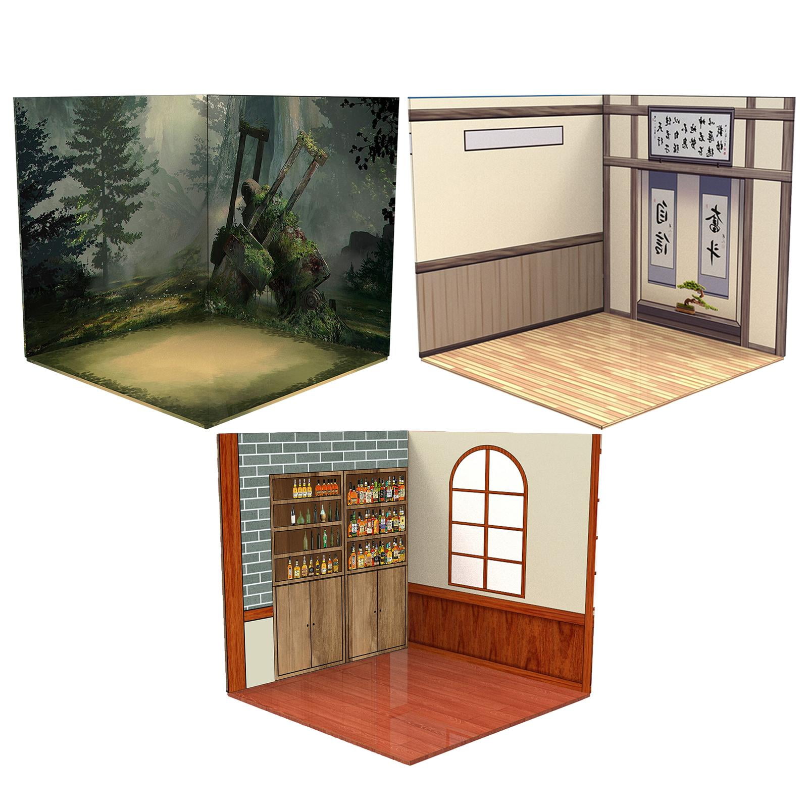 hengtong 3pieces Model Display Backdrop Diorama Show Background for 1/ ...