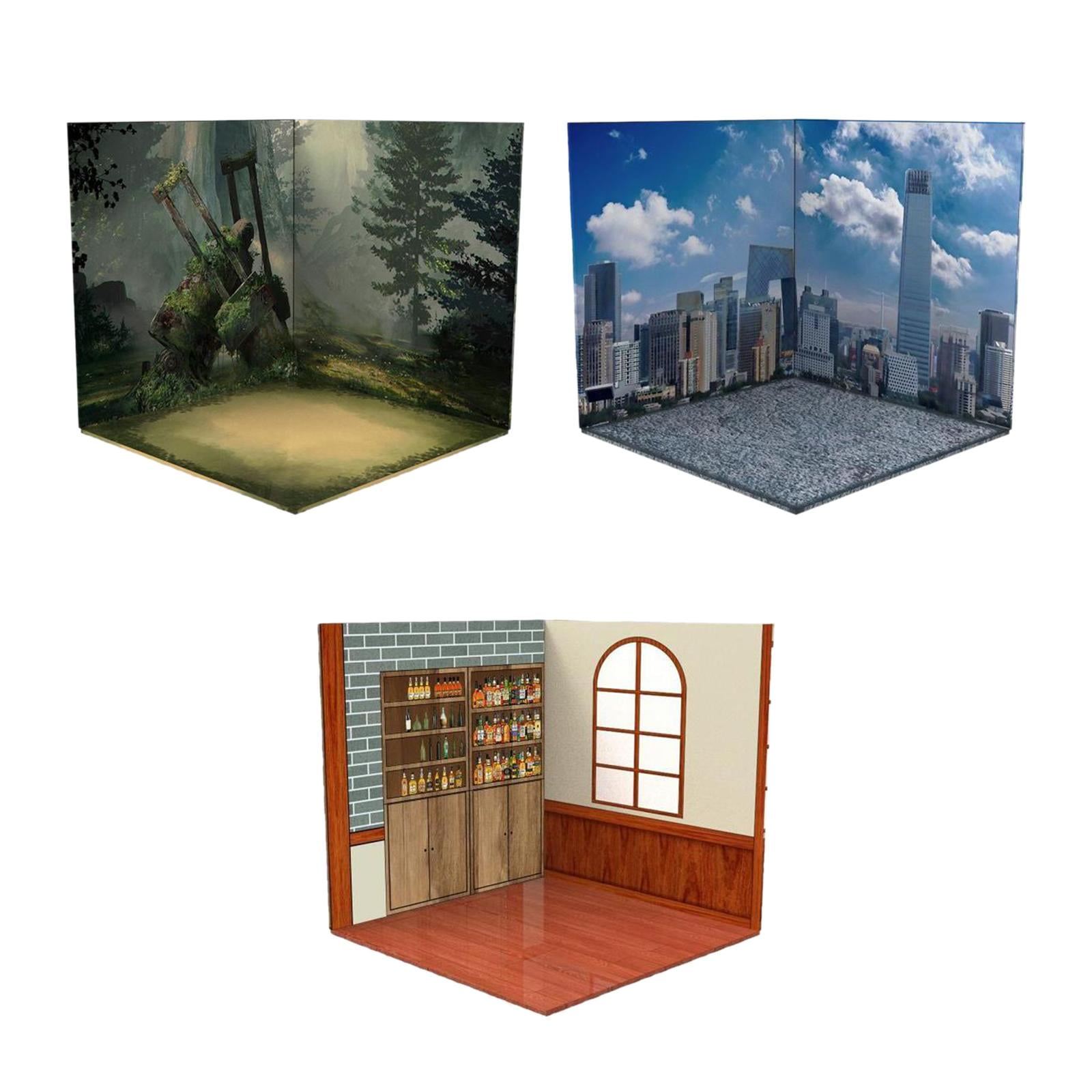hengtong 3x 1/12 Scale Action Figures Backdrop Layout Model Scene ...