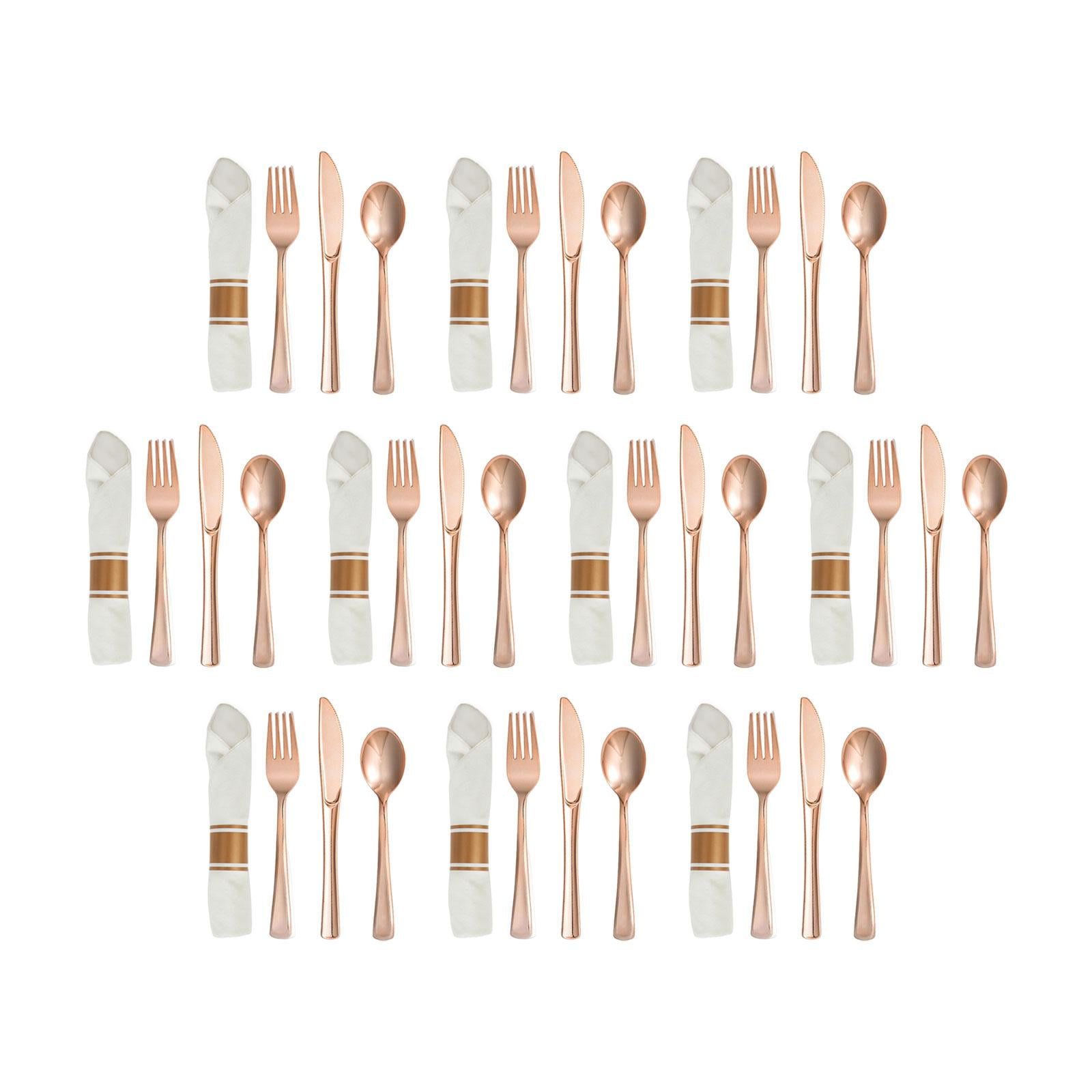 hengtong 40Pcs Silverware Set Service Dinner Cutlery for Everyday Use ...