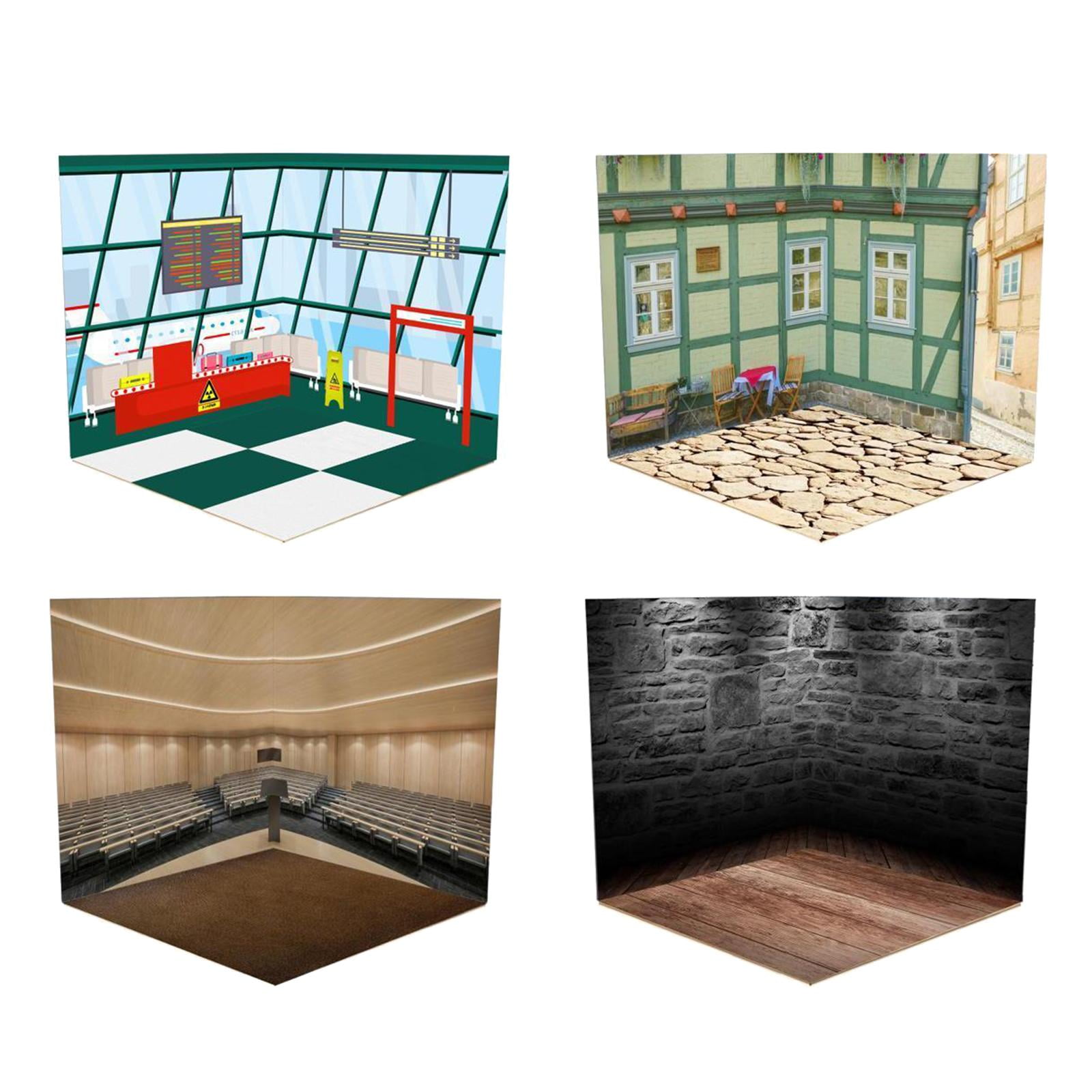 hengtong 4x 1/12 Scale Backdrop Layout Storage Background for Action ...