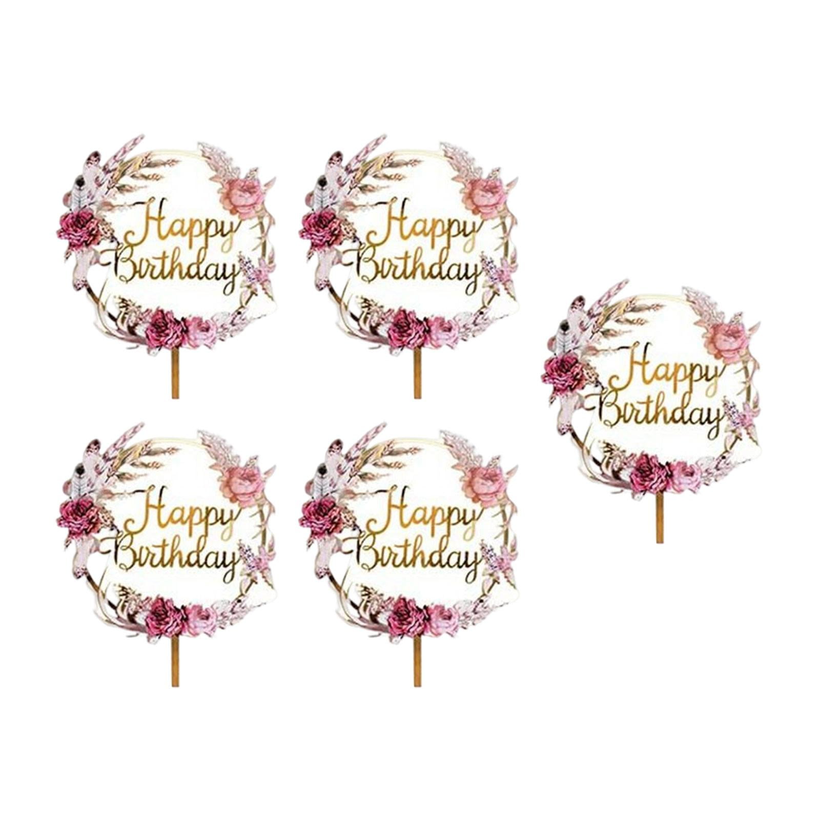hengtong 5 Pieces Cake Toppers Party Favors Pastries Ornaments ...
