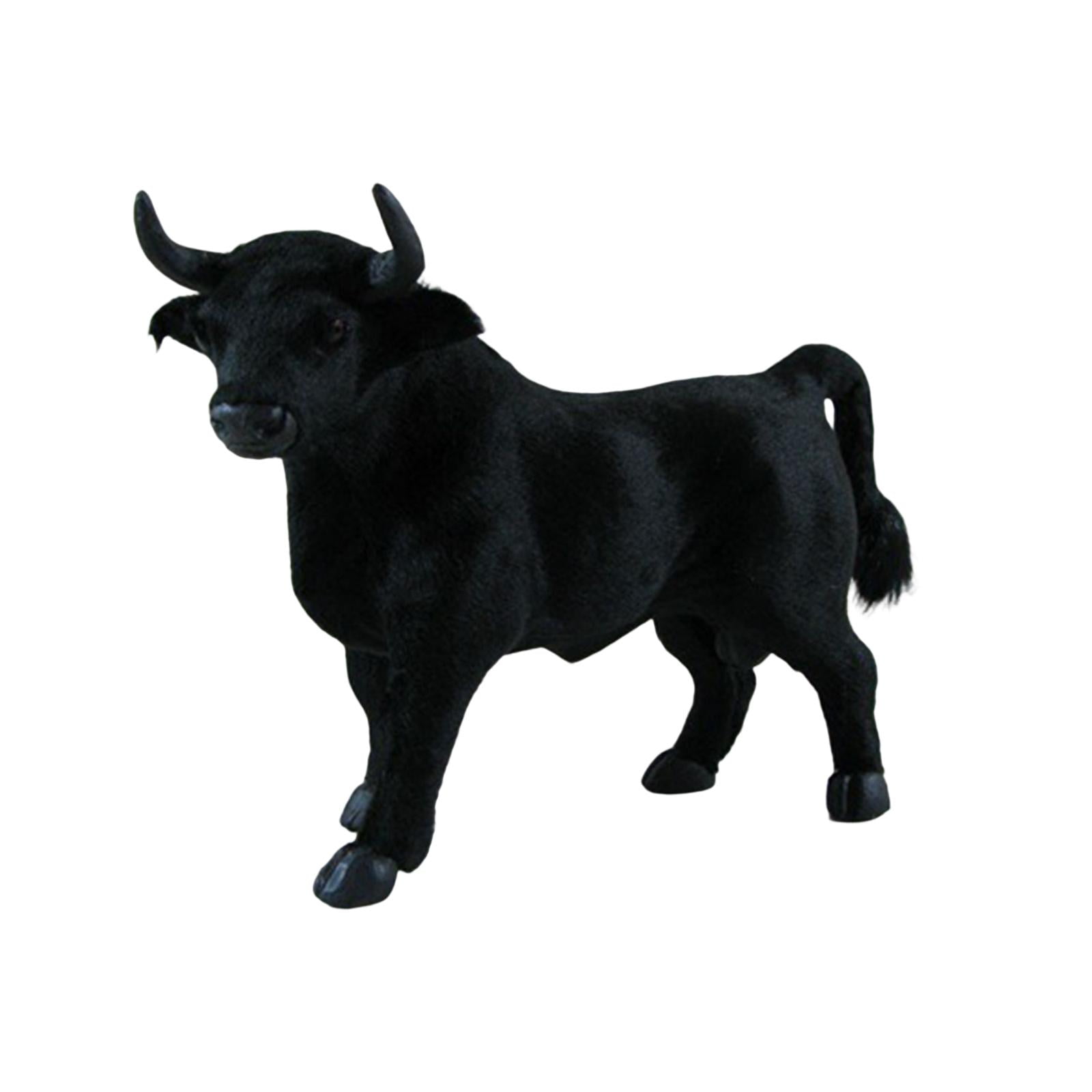 hengtong Black Cow Figurines Model Handicraft Bull Doll Realistic ...
