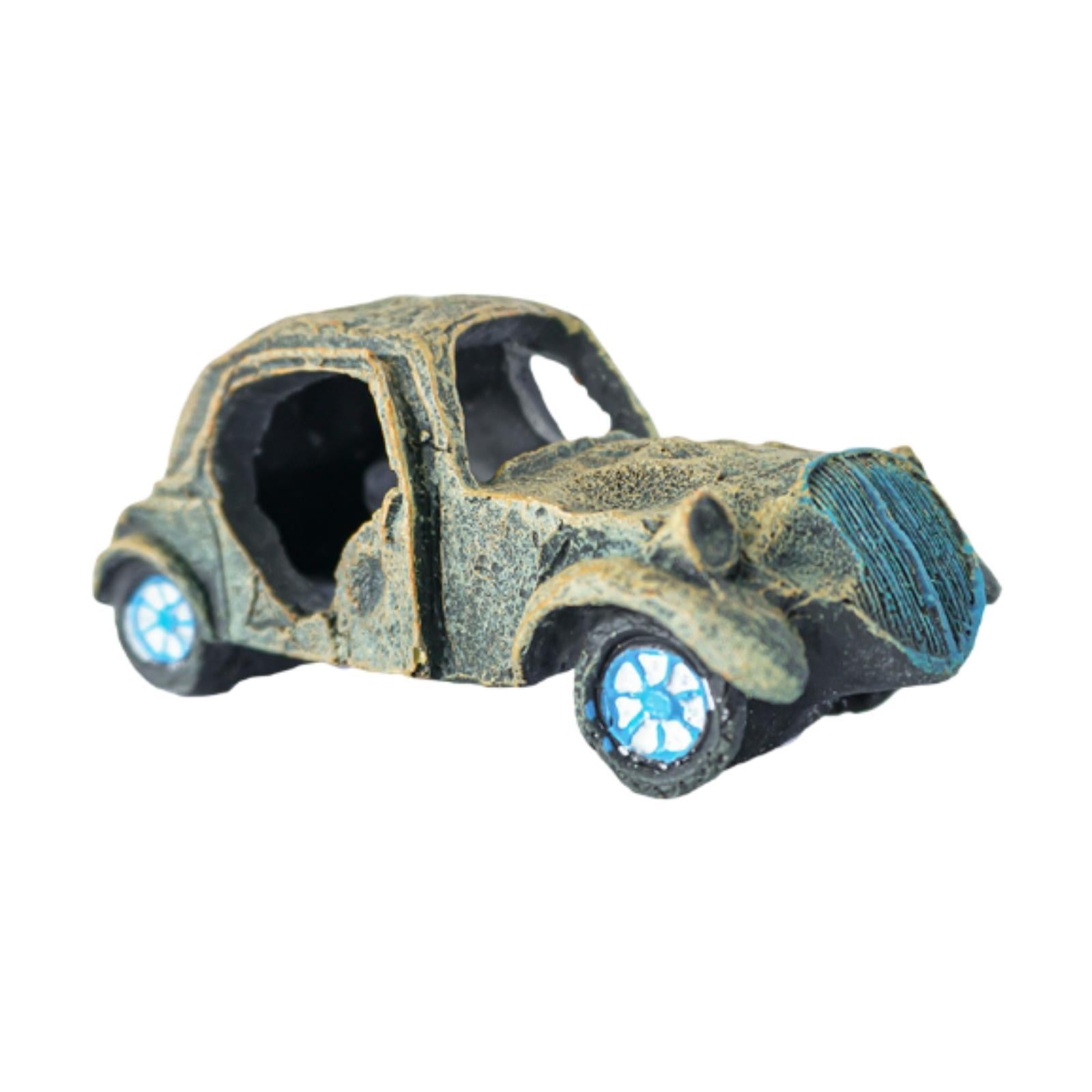 hengtong Car Wreck Aquarium Decor Decorative Realistic Toy Landscaping ...