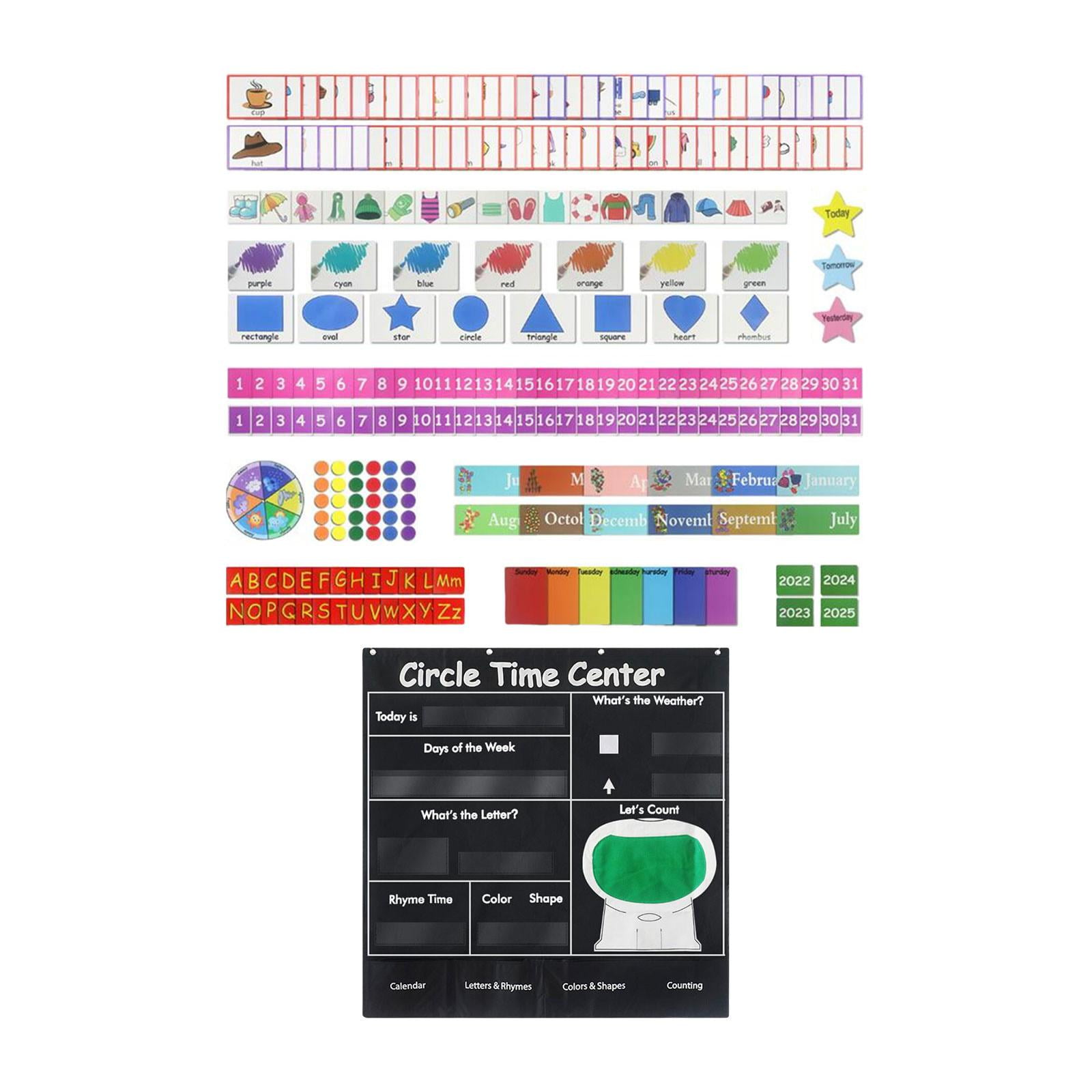 hengtong Circle Time Education Center Pocket Chart Color Shape Counting ...